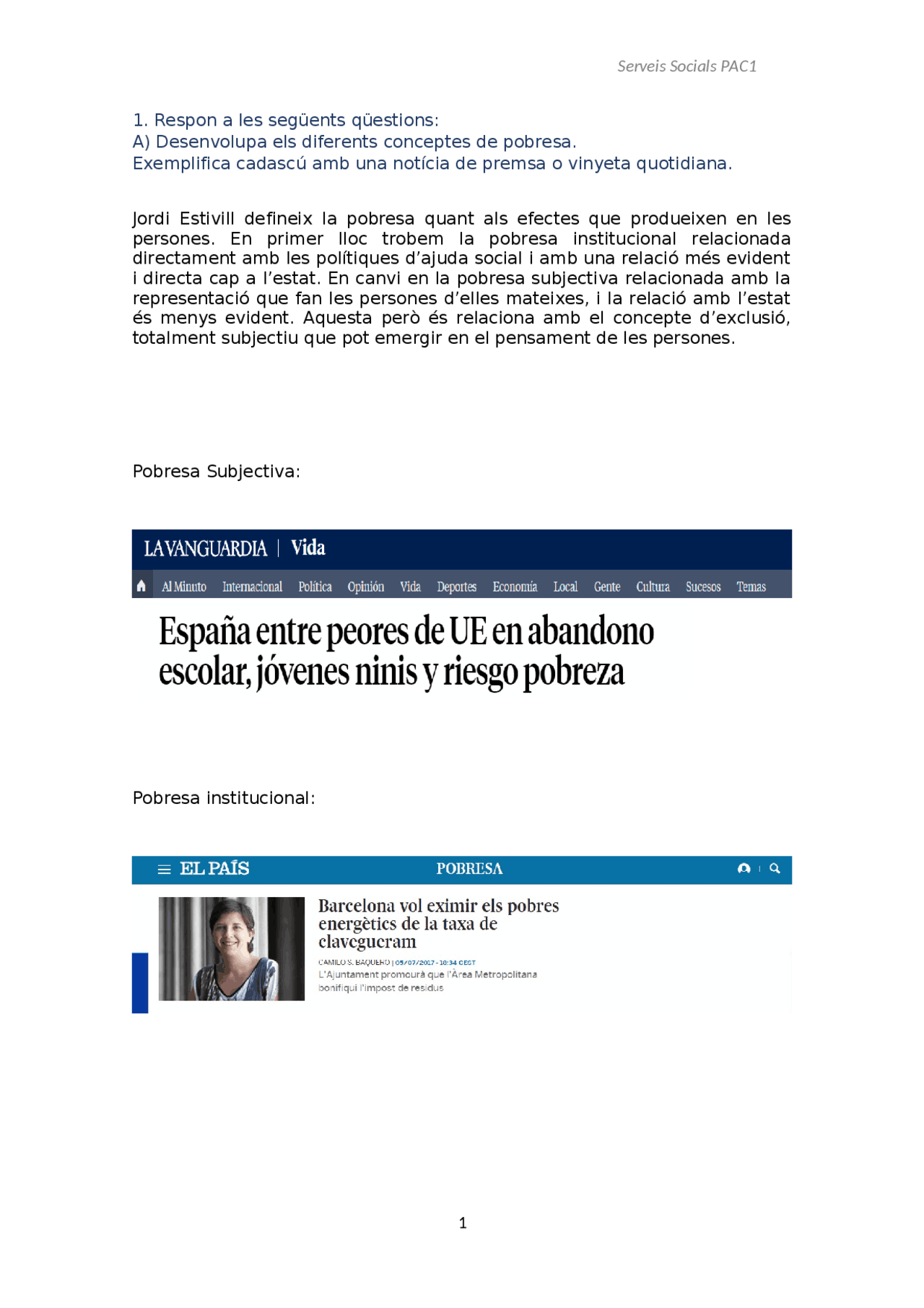Pac A Serveis Socials Docsity