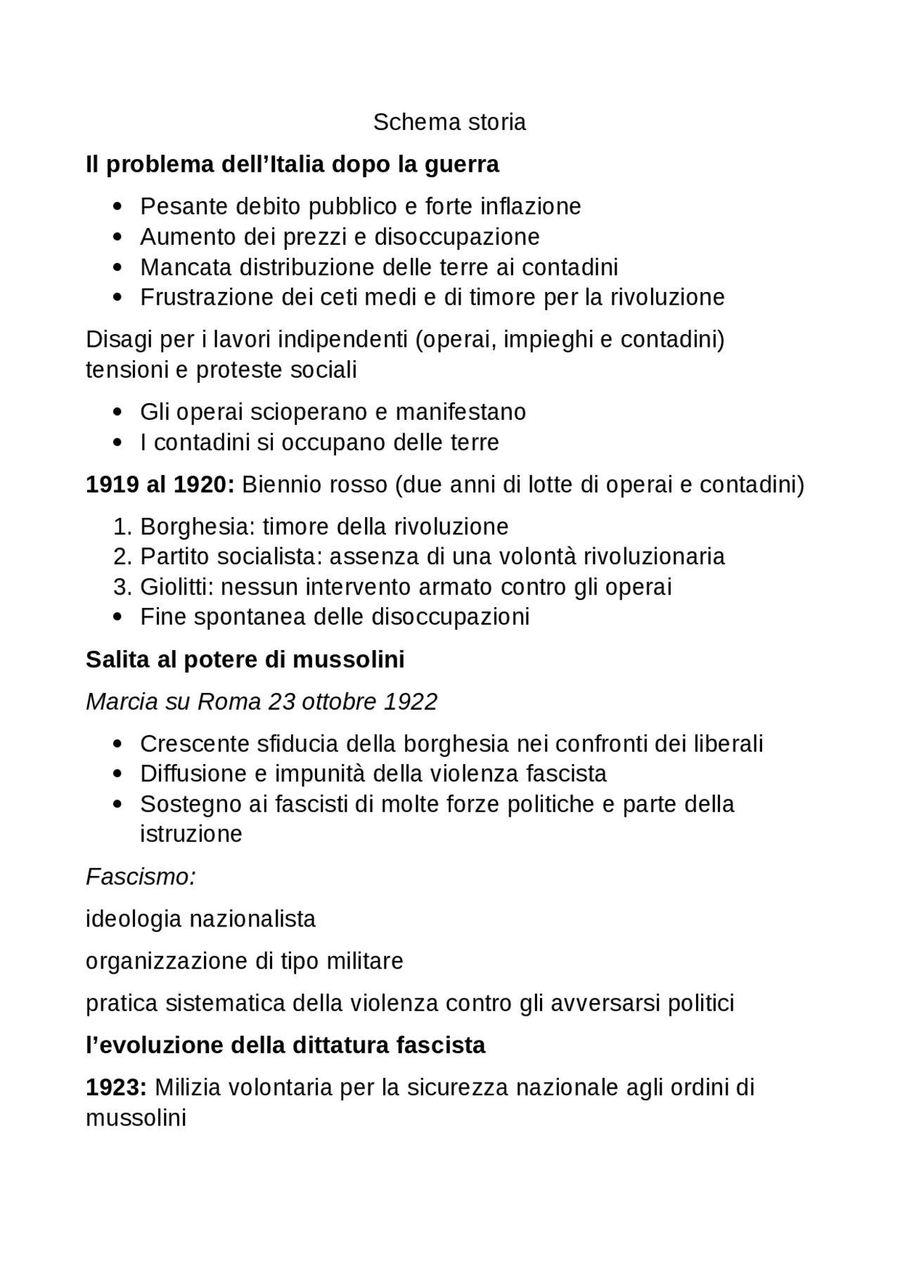 Schemi Riassuntivi 5 Superiore Docsity