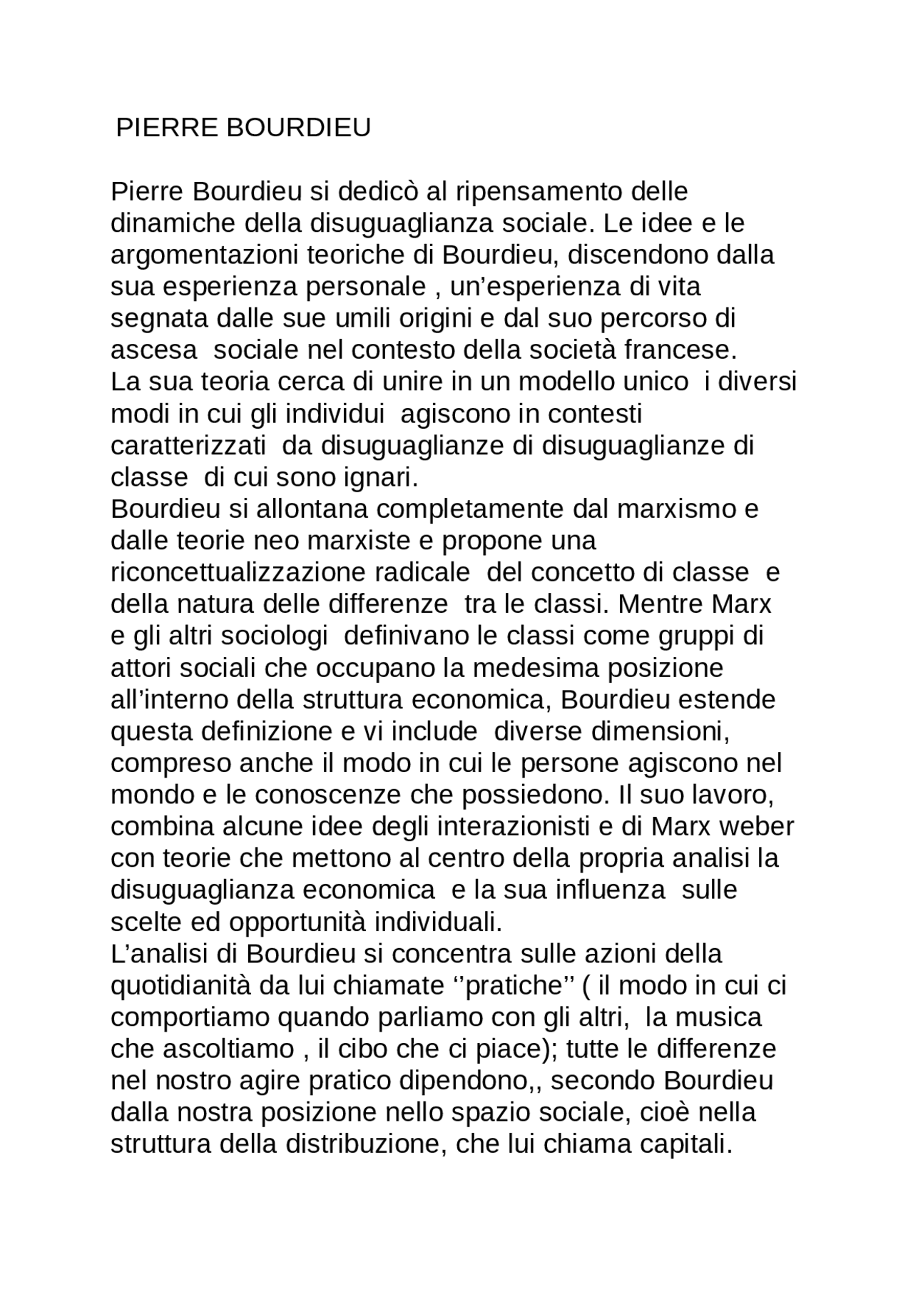 Pierre Bourdieu Riassunto Sociologia Docsity