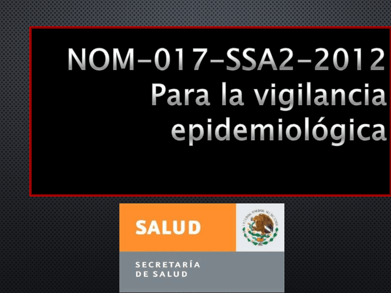 Norma oficial 017 ssa - Docsity