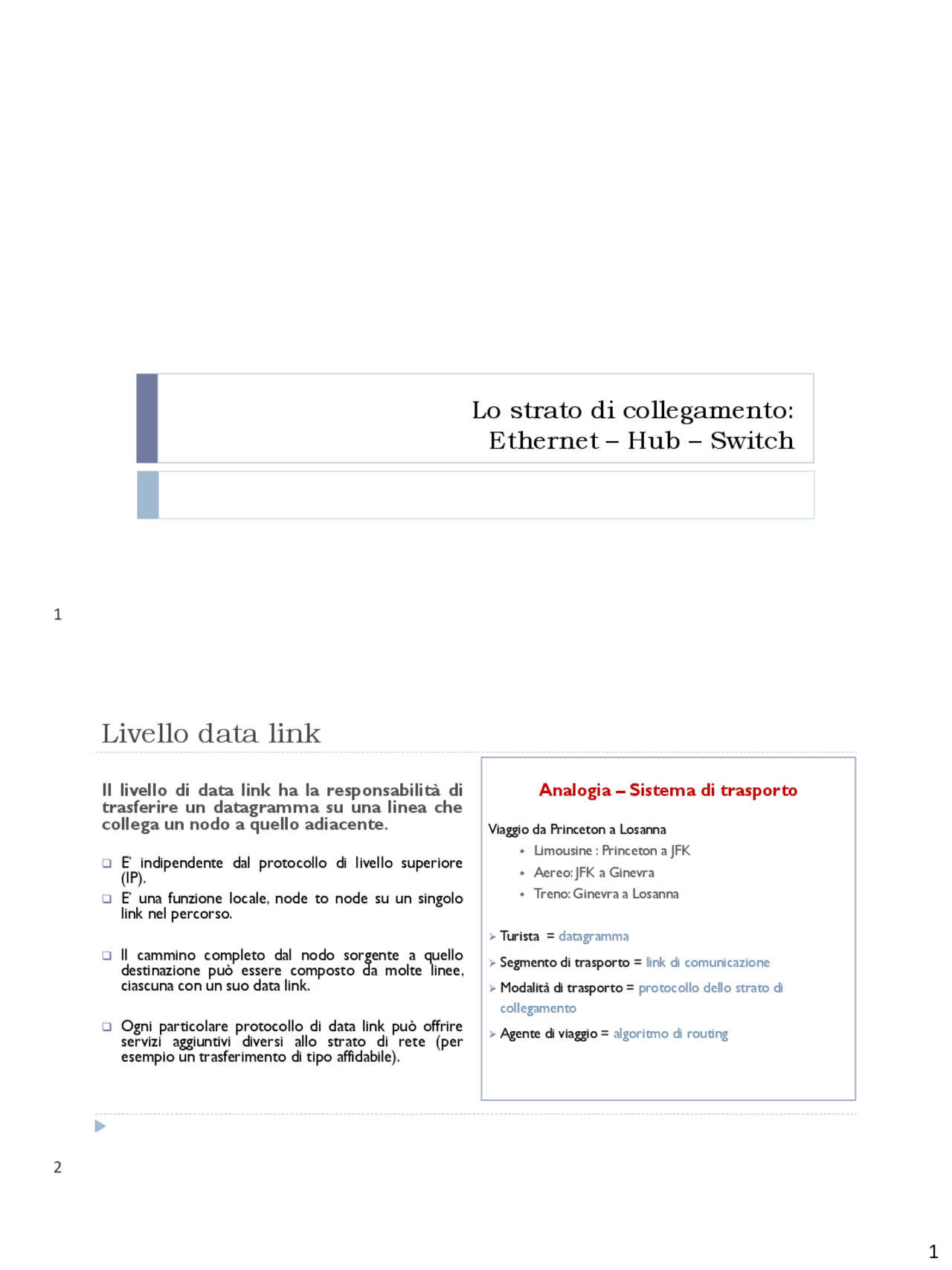 Seconda Parte Del Livello Data Link Modello Iso Osi Sistemi E Reti