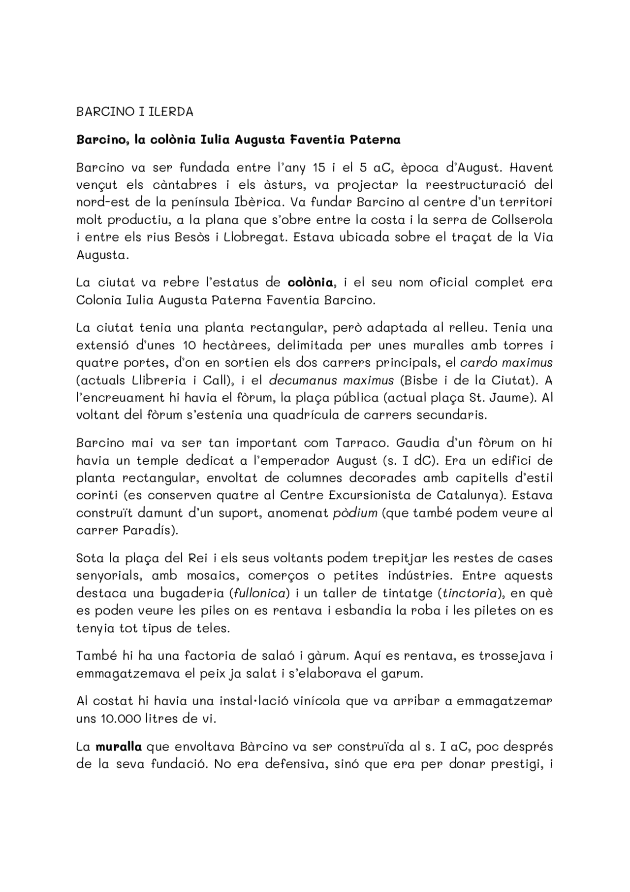 Barcino I Ilerda Apunts LlatÍ Apuntes De Latín Docsity