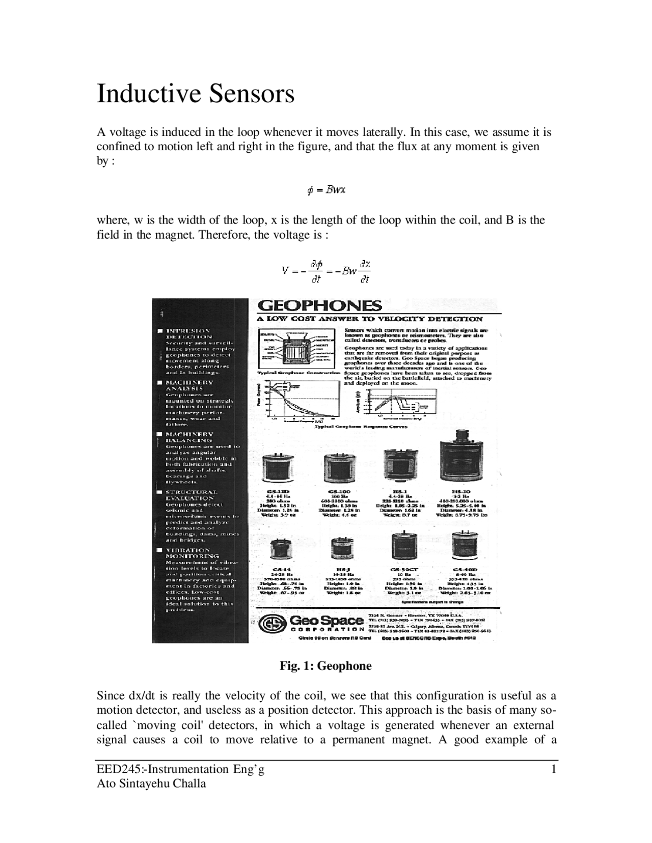 Inductive Sensors Magnetic Field Docsity