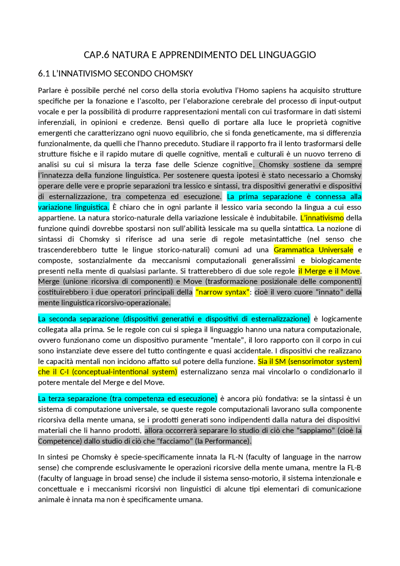 Linguaggio Evoluzione E Scienze Cognitive Unintroduzione Cap 6