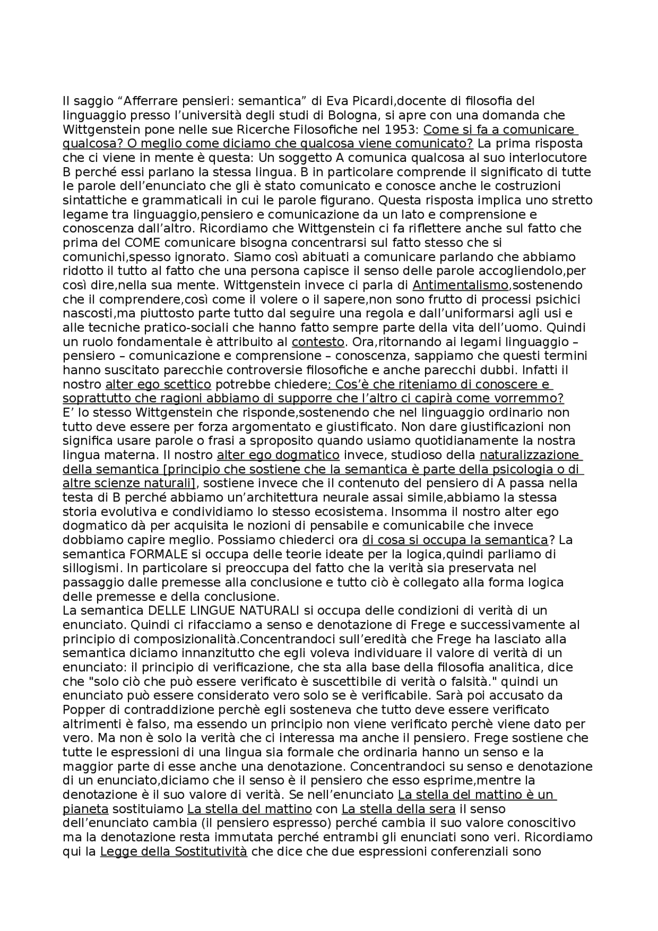 Filosofia Del Linguaggio Docsity