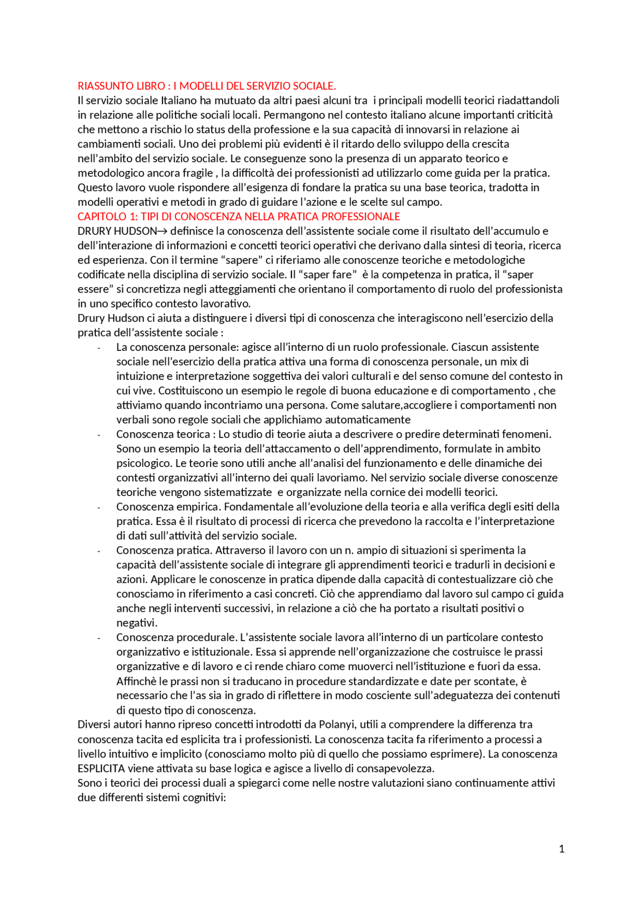 Modelli Teorici Del Servizio Sociale Cap 4 E 5 Docsity