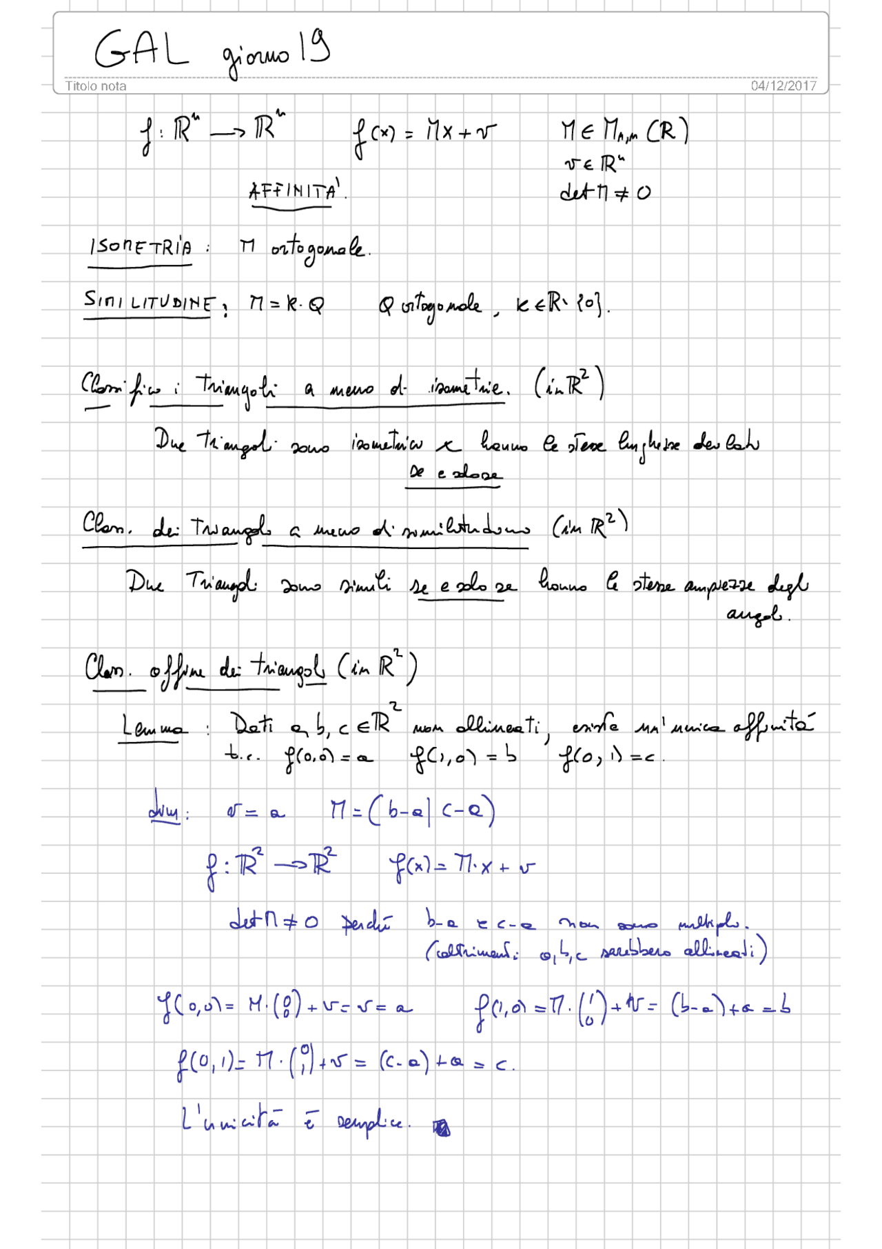 Geometria E Algebra Lineare Docsity