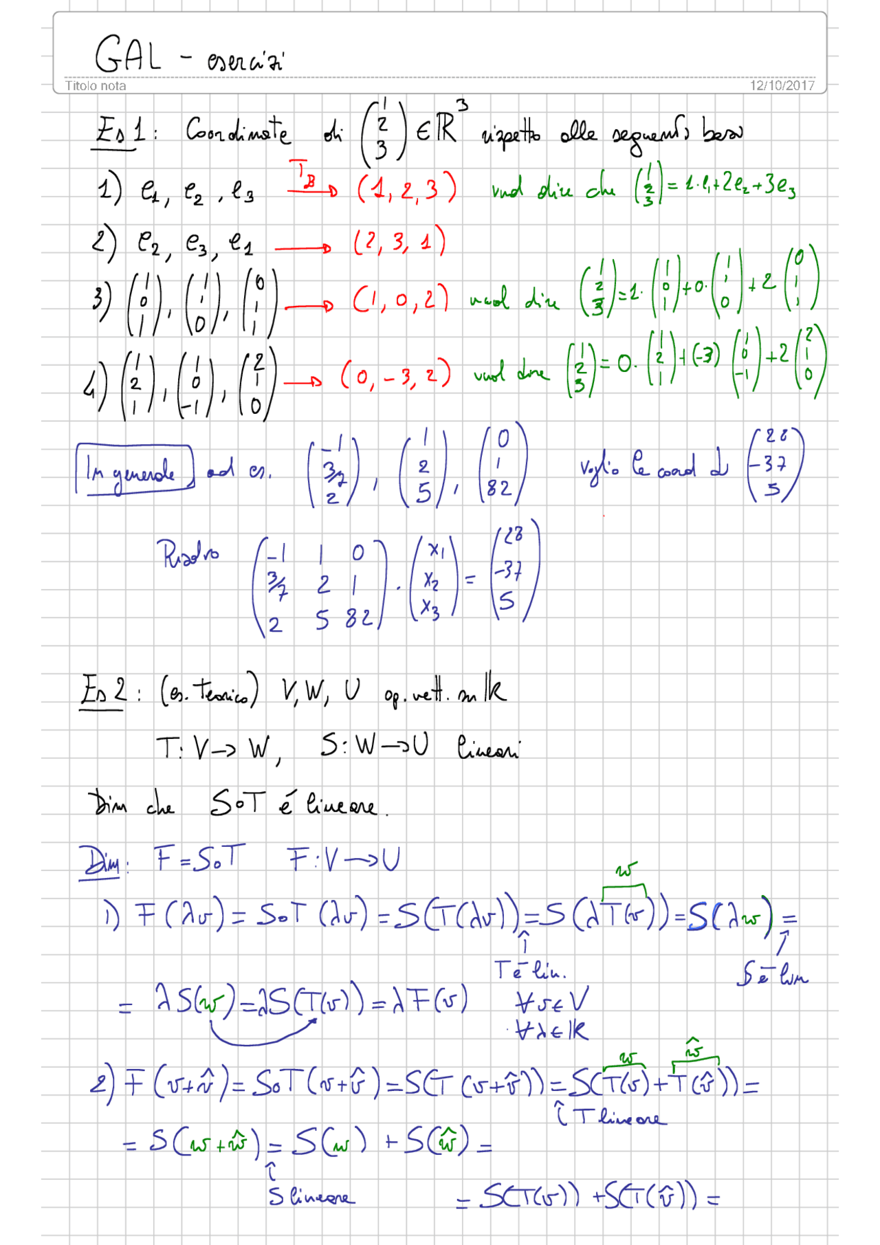 Geometria E Algebra Lineare Docsity