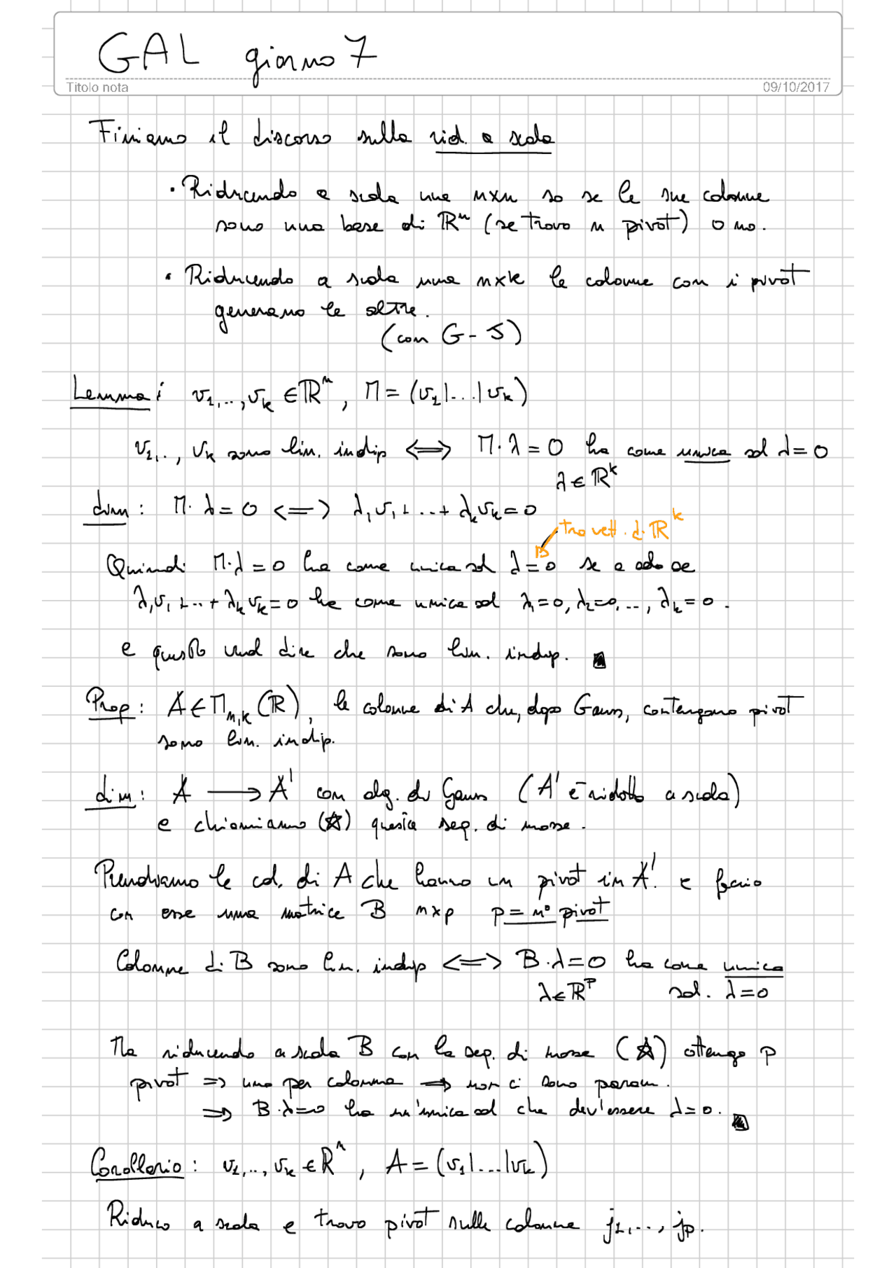 Geometria E Algebra Lineare Docsity