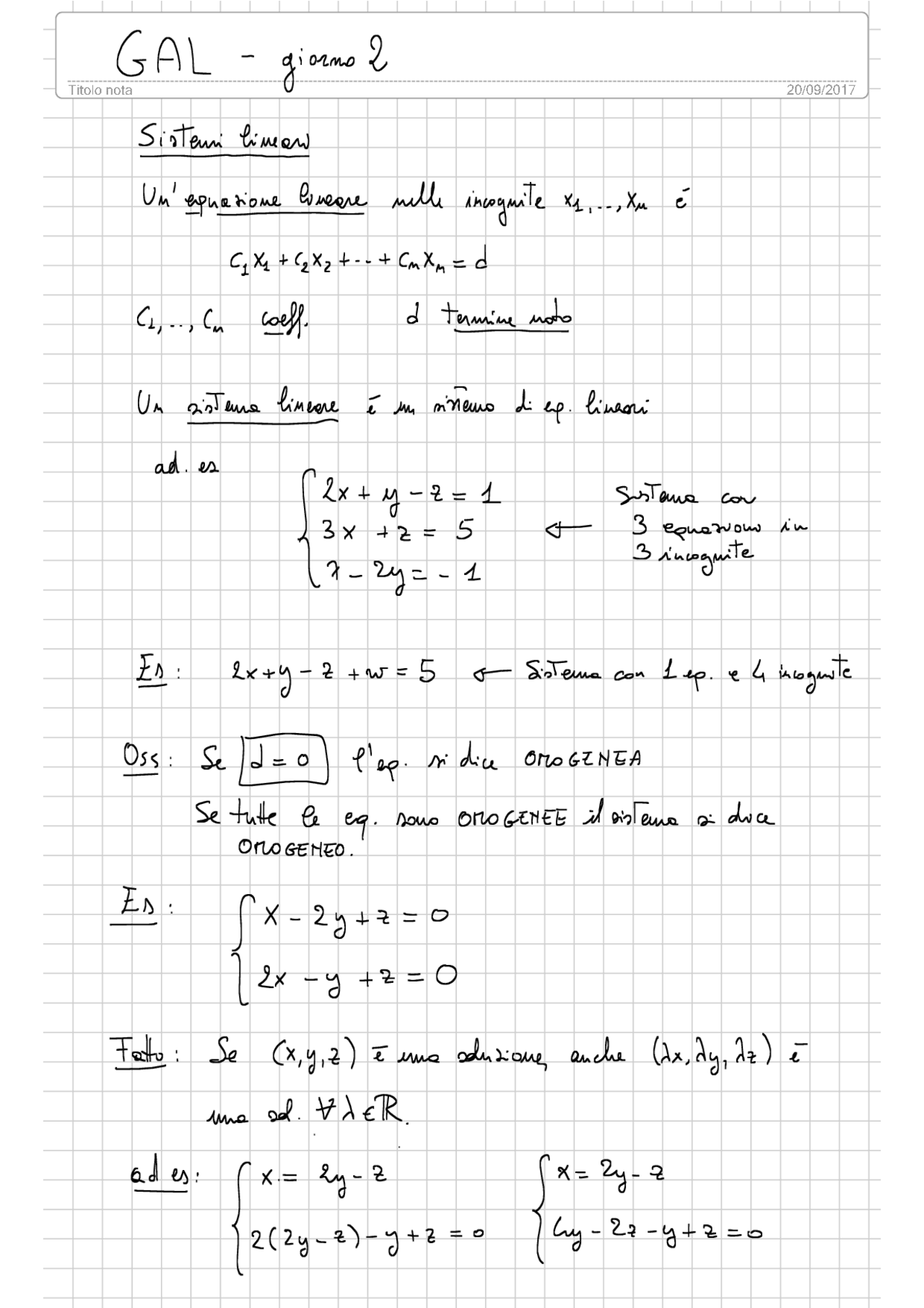 Geometria E Algebra Lineare Docsity