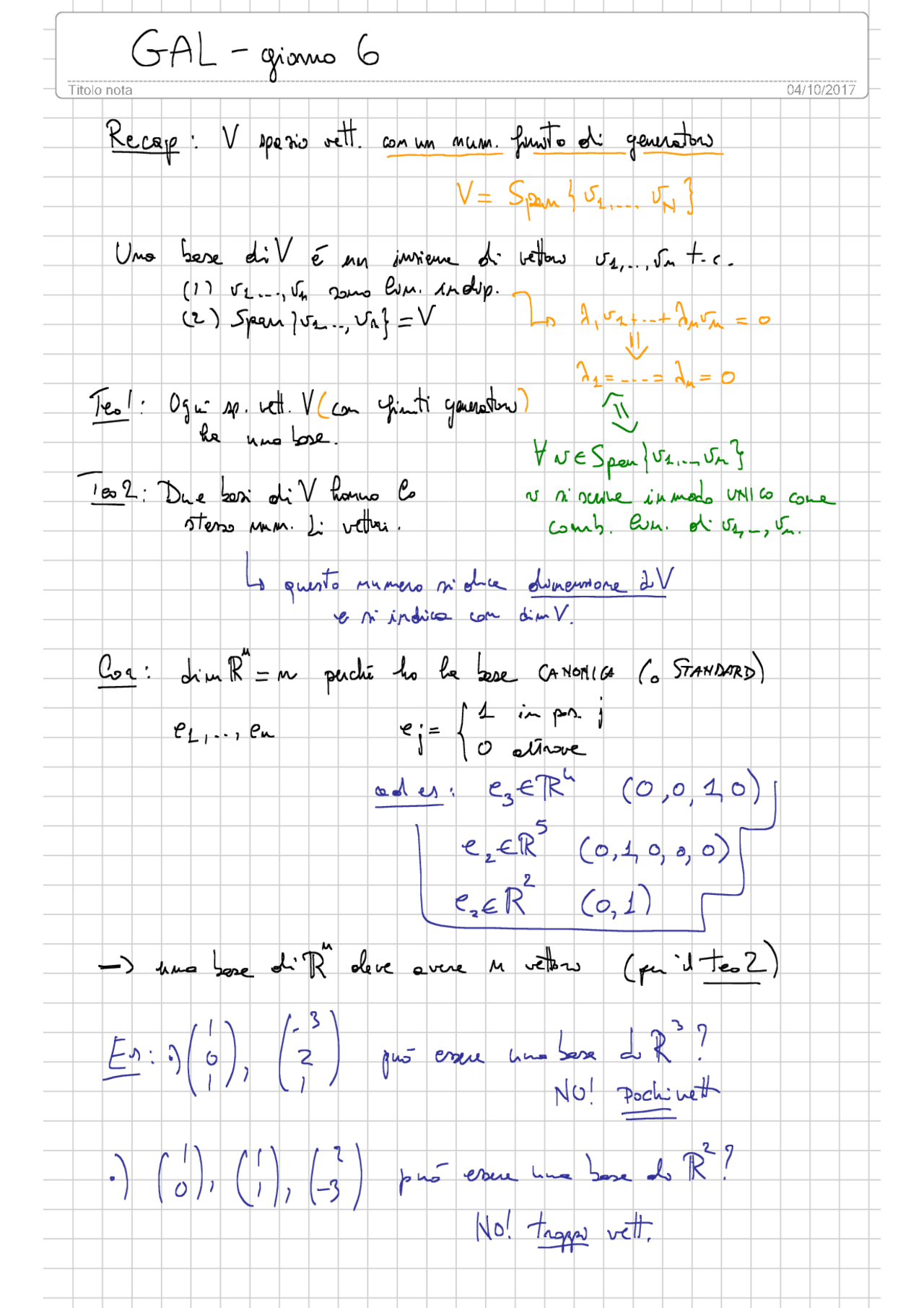 Geometria E Algebra Lineare Docsity