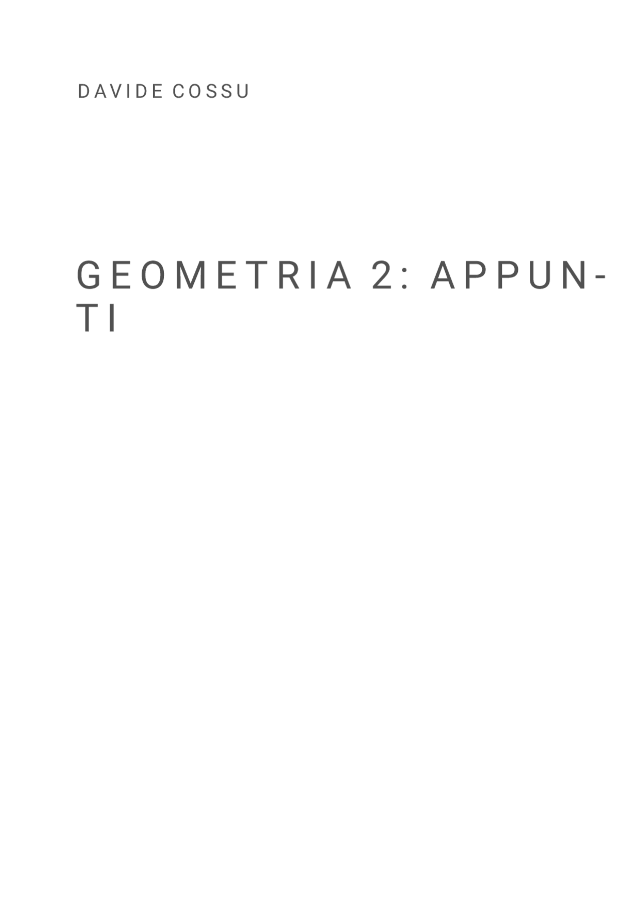 Geometria Ii Appunti Docsity