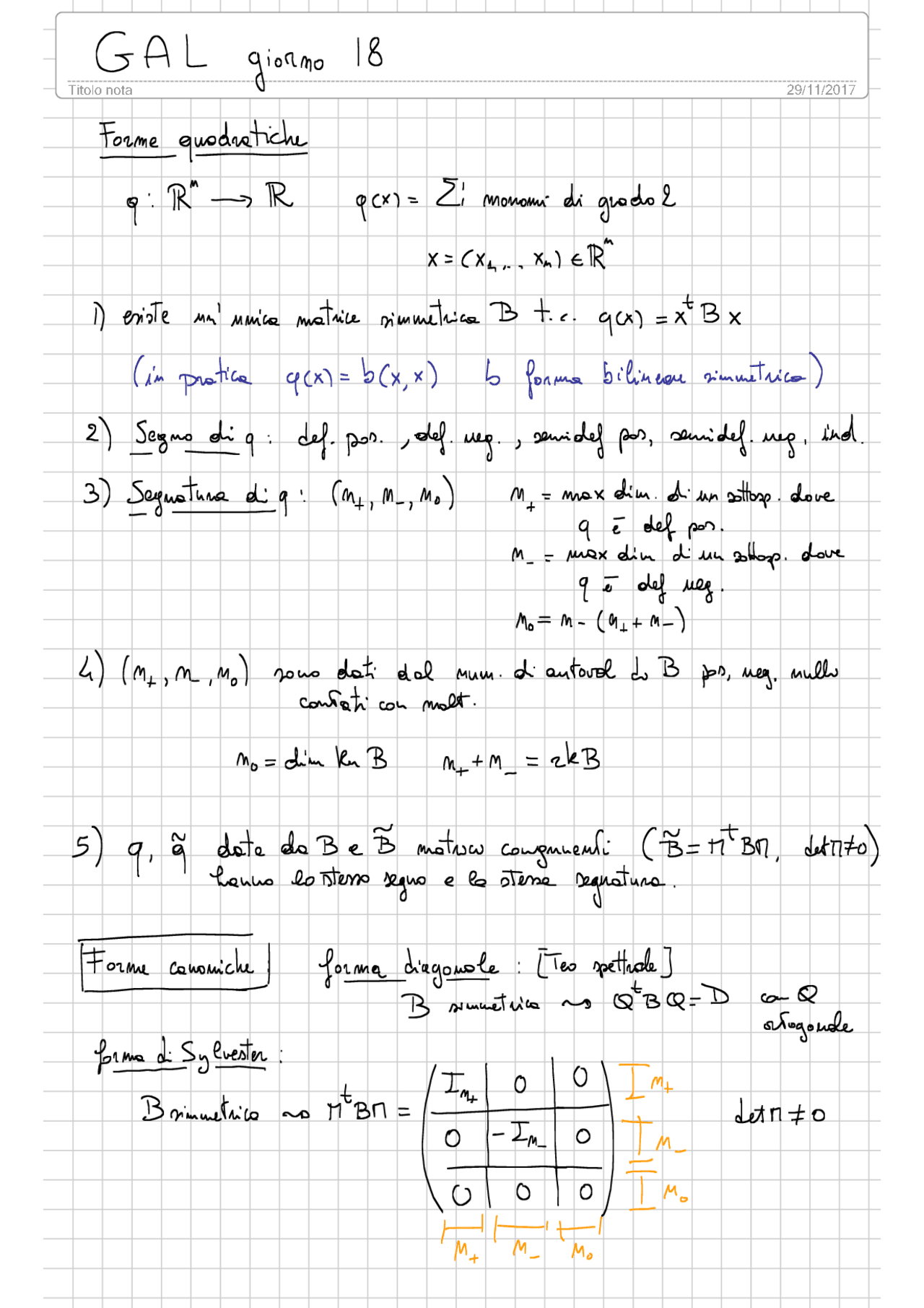 Geometria E Algebra Lineare Docsity