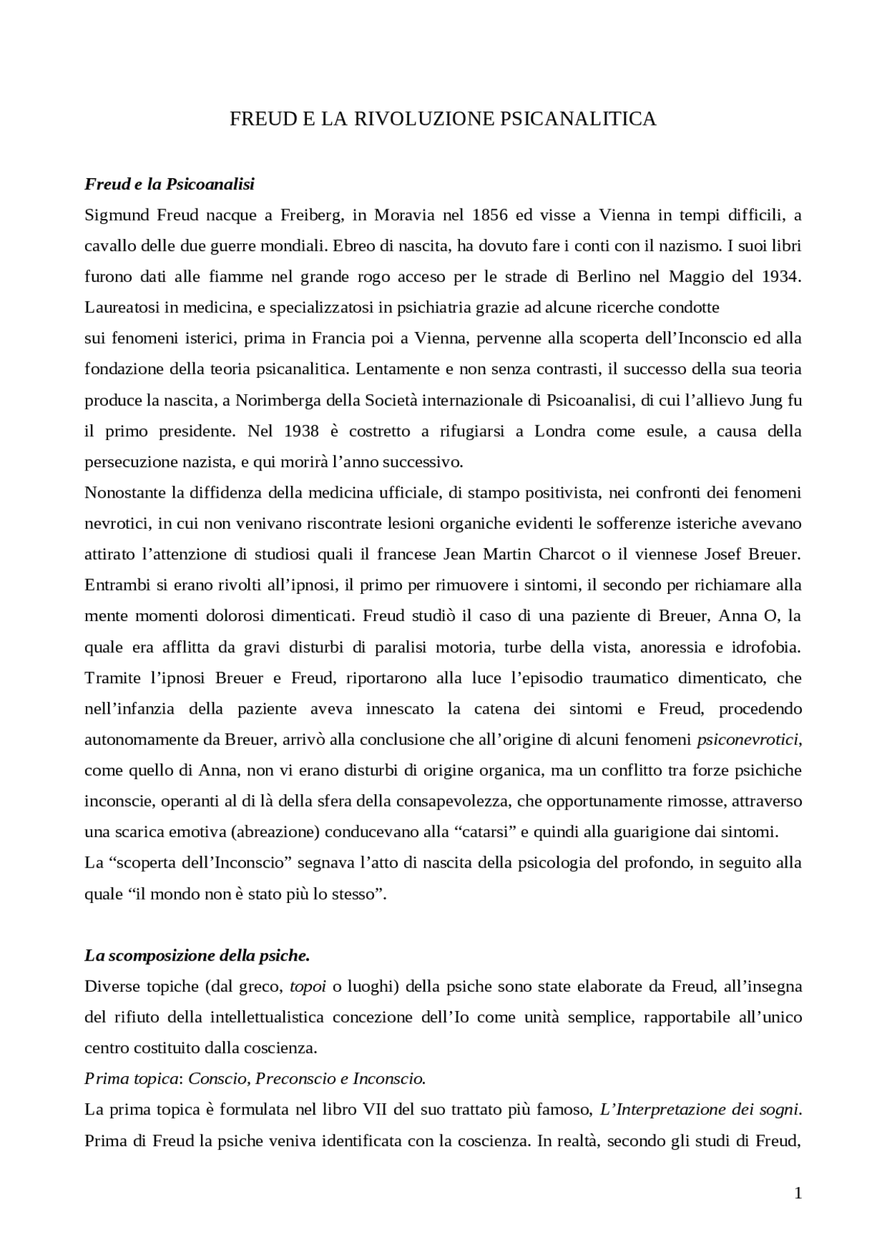 Freud E La Rivoluzione Psicanalitica Exámenes De Filosofía Docsity