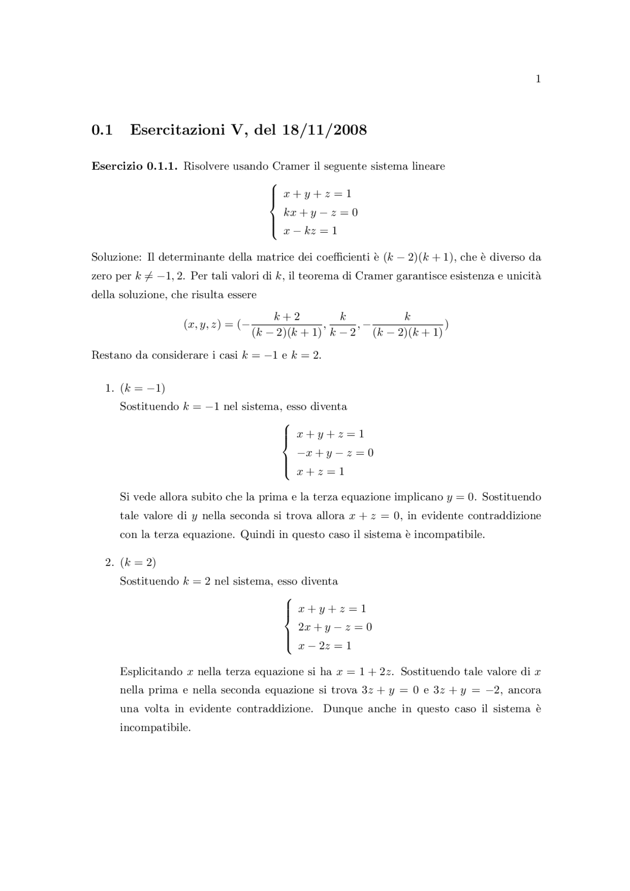 Esercizi E Soluzioni Di Matematica Docsity