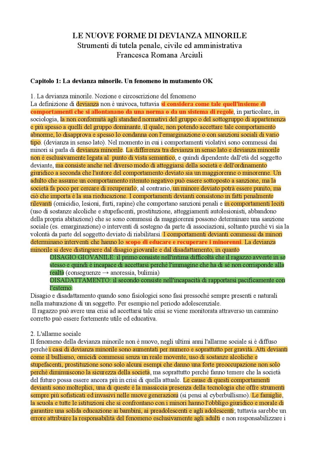 Riassunto Criminologia Minorile Docsity