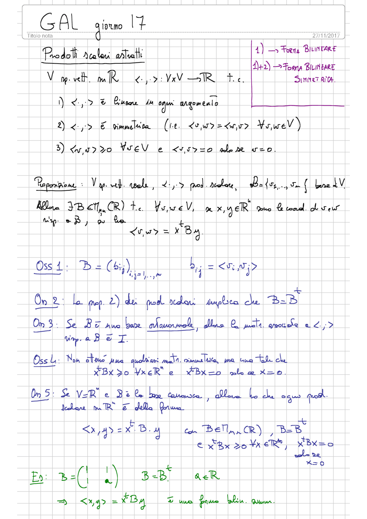 Geometria E Algebra Lineare Docsity