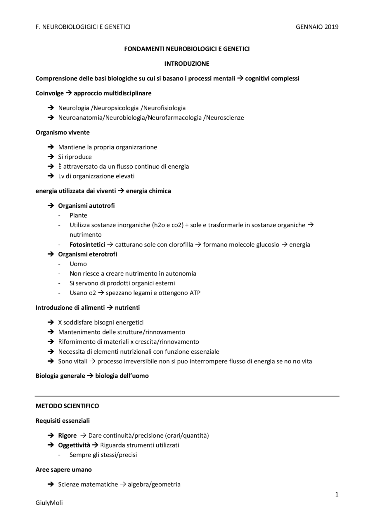 Fondamenti Neurobiologici E Genetici Schema Riassunto Docsity