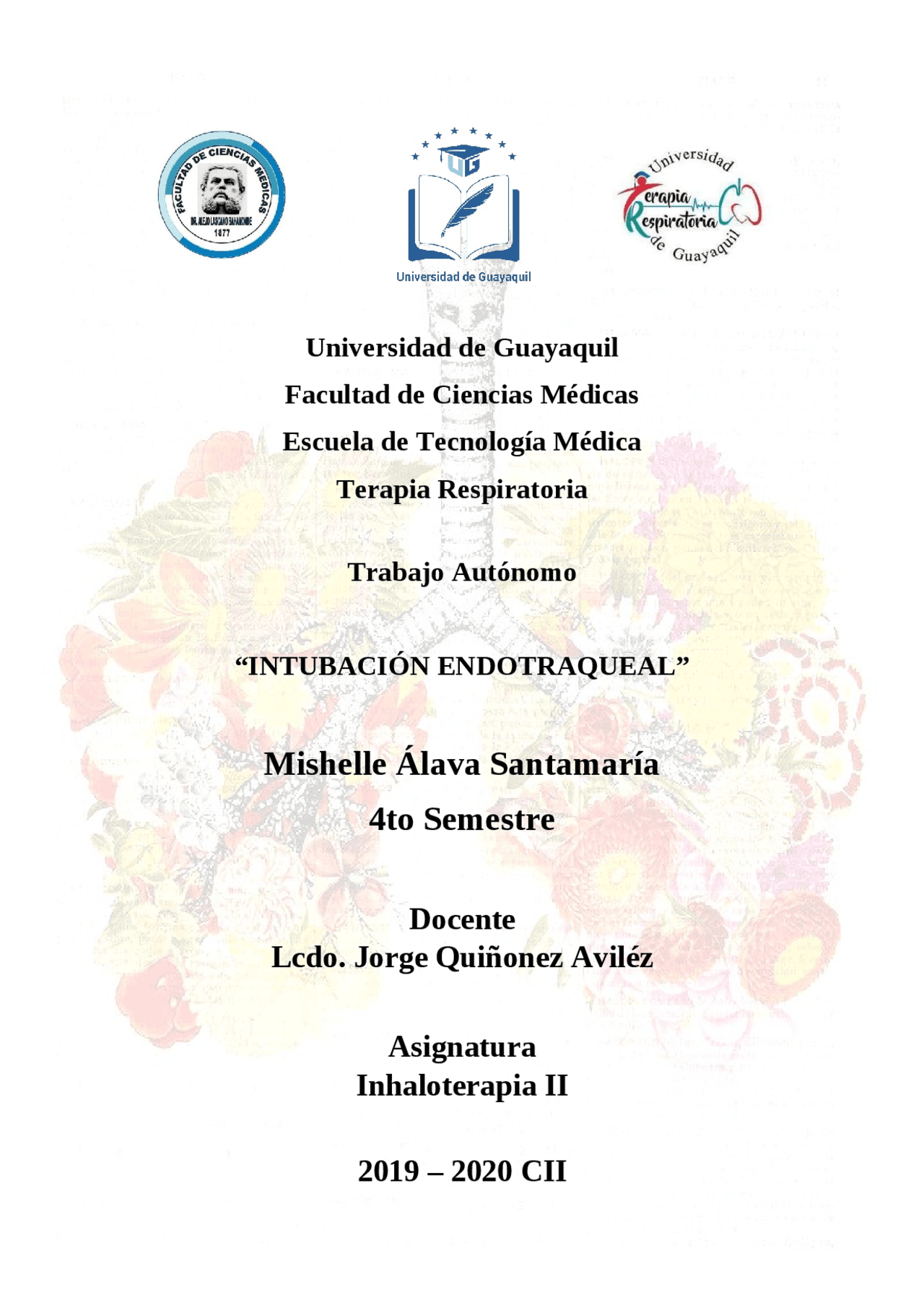 Intubacion Endotraqueal Resúmenes De Terapia Ocupacional Docsity