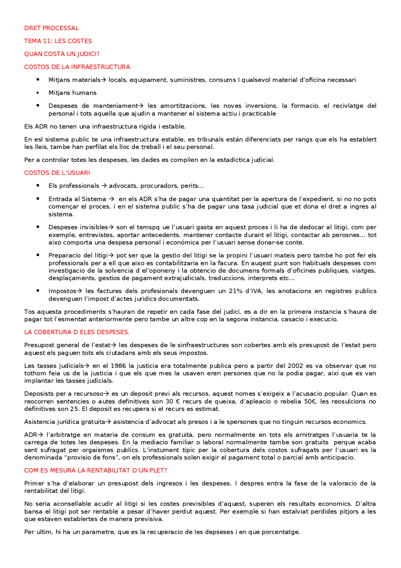 Tema 11 Apuntes 11 Derecho Procesal Upf Docsity