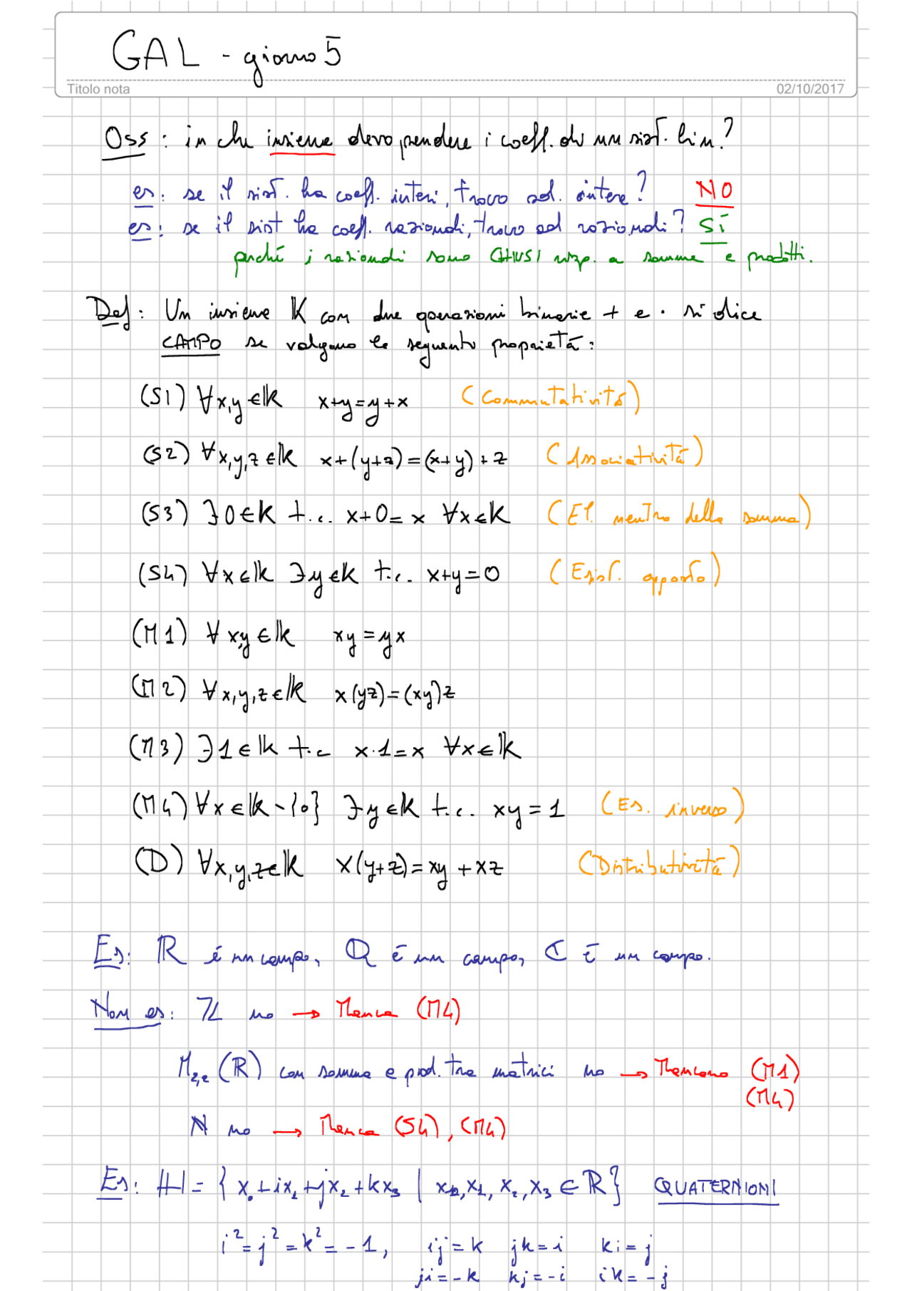 Geometria E Algebra Lineare Docsity