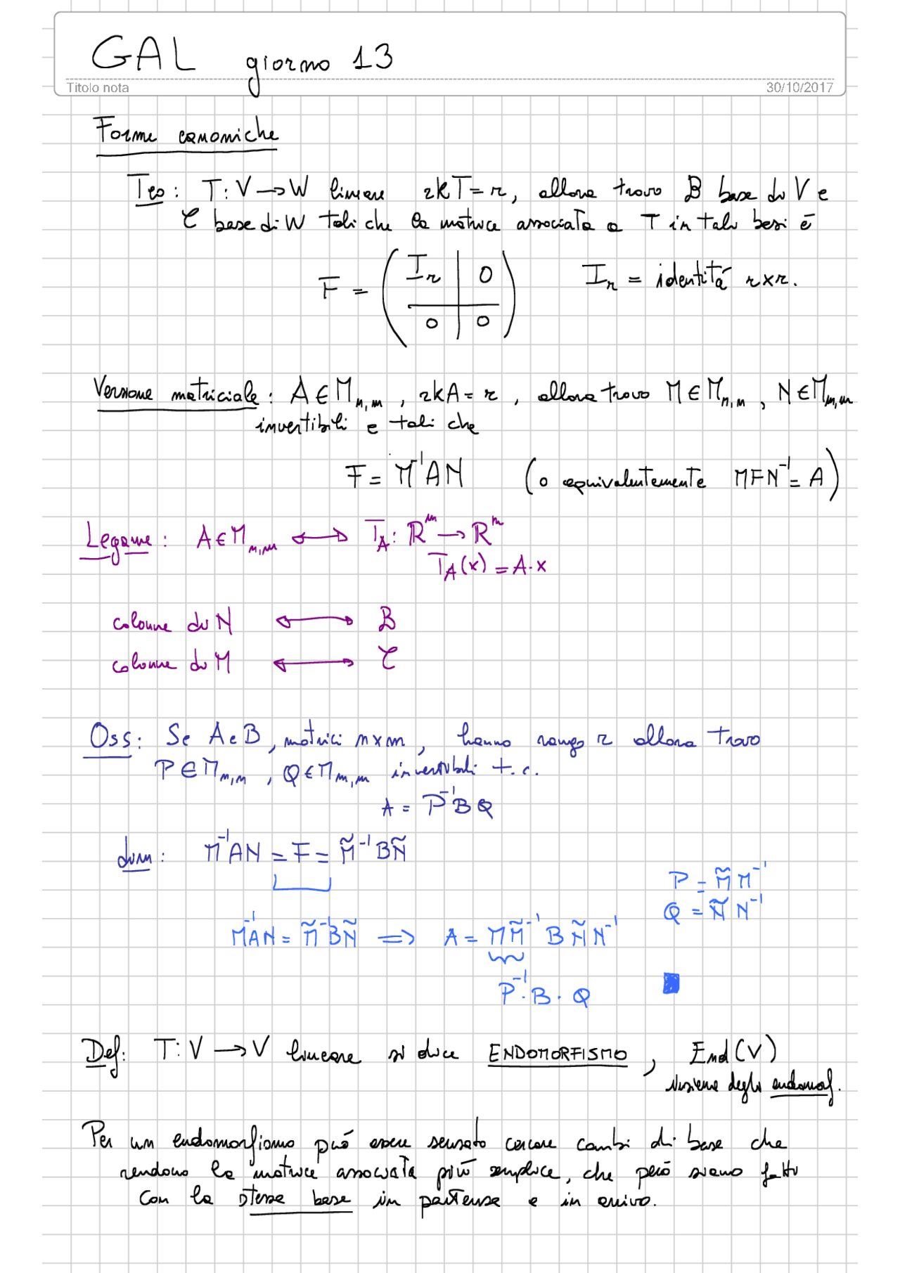 Geometria E Algebra Lineare Docsity