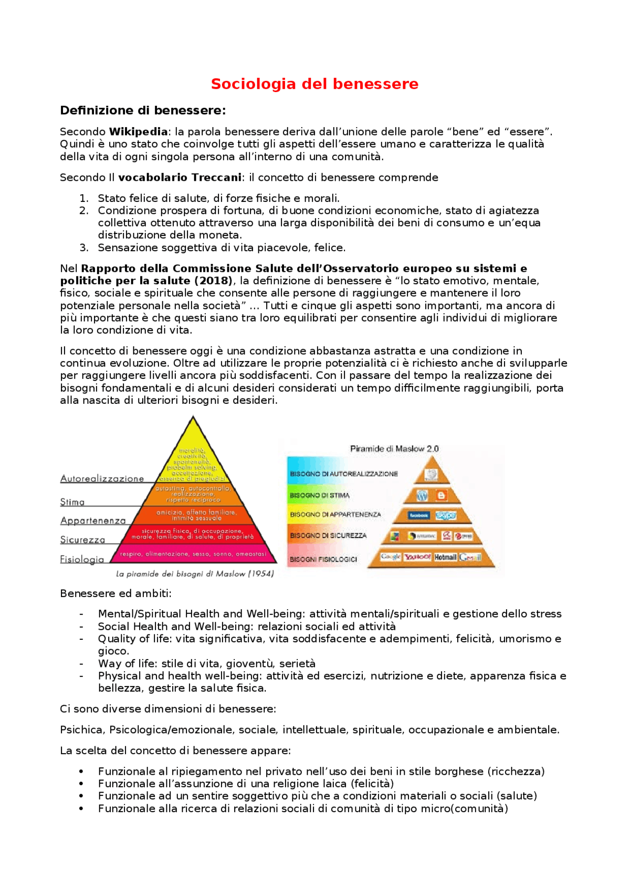 Sociologia Del Benessere Docsity