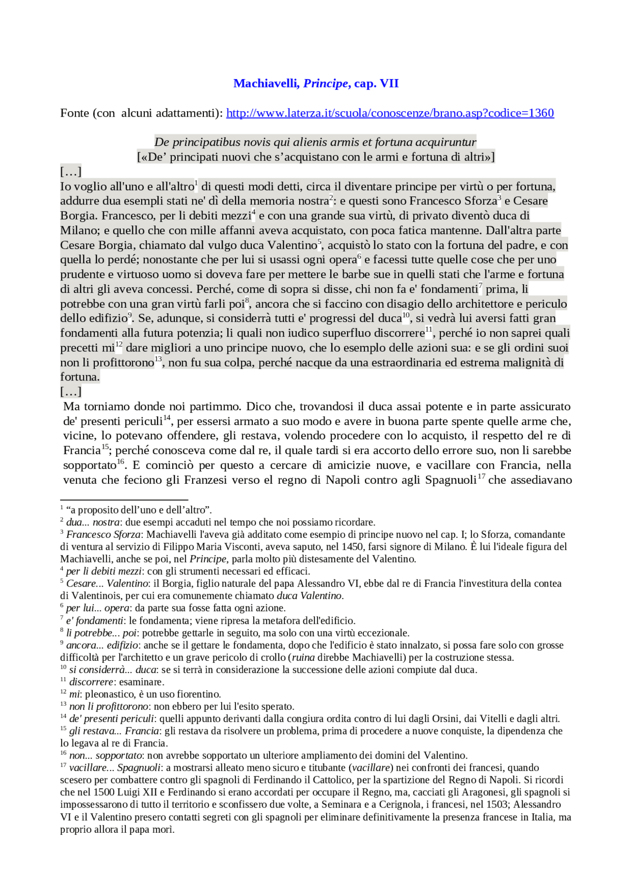 Il Principe Di Machiavelli Docsity