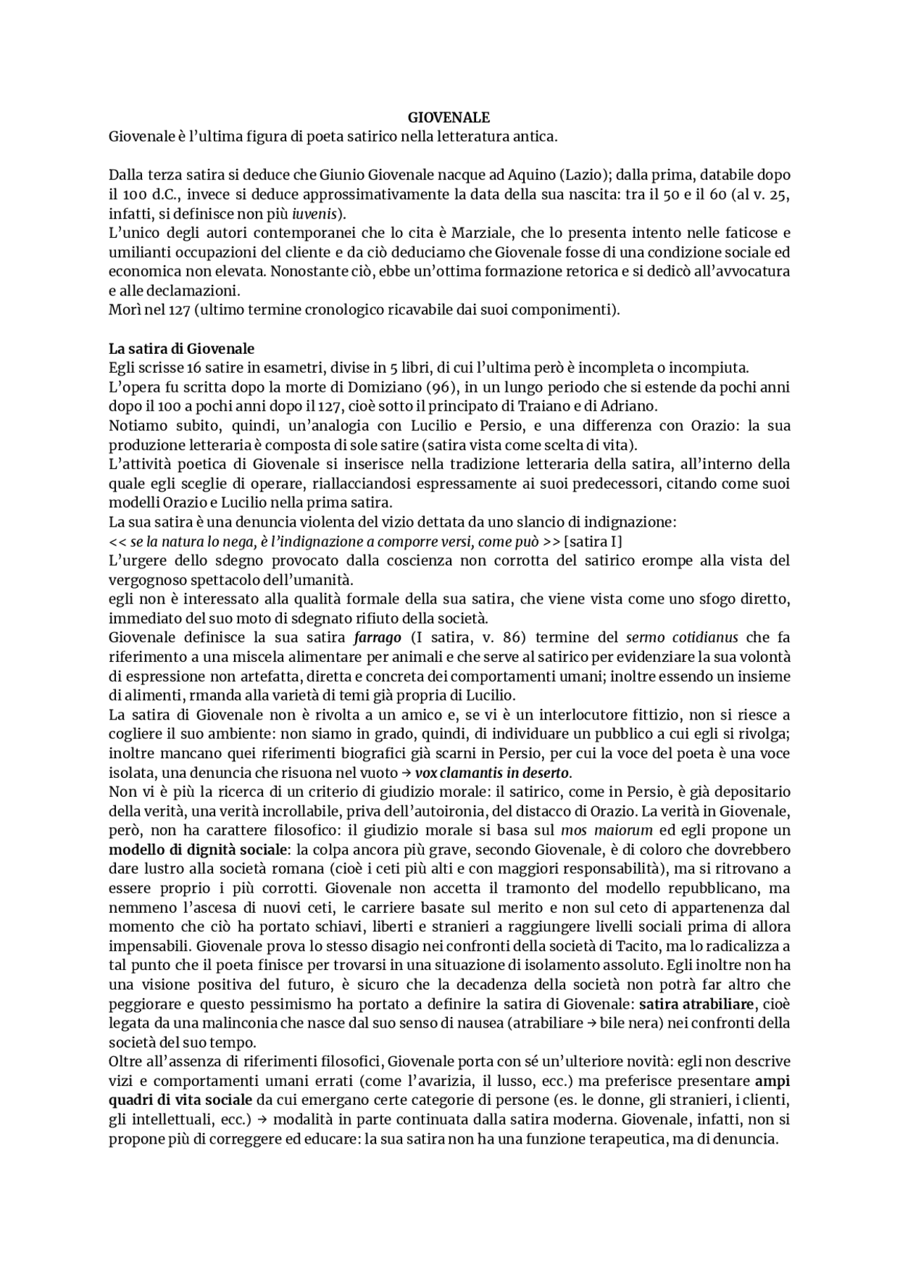 Giovenale Docsity