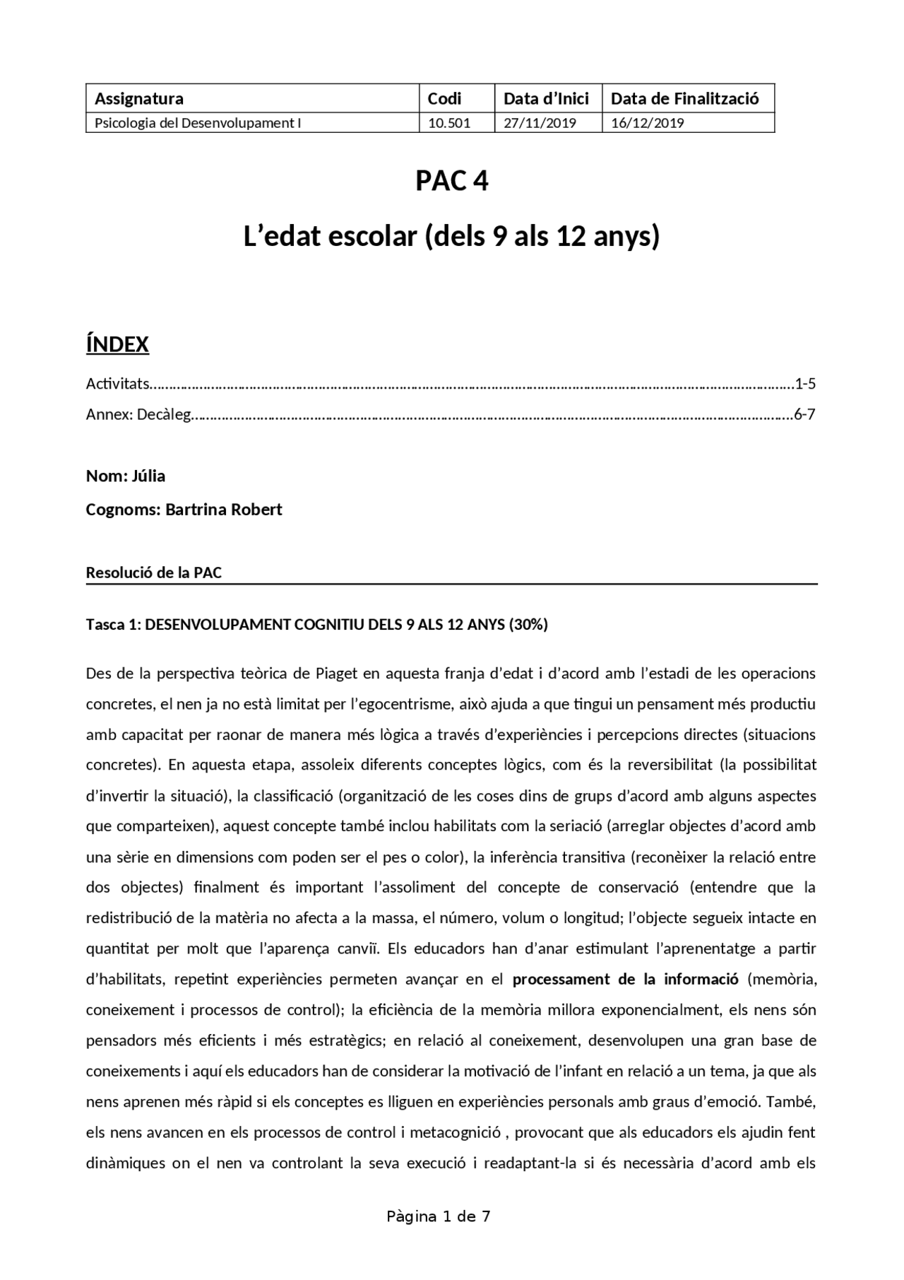 Psicologia Del Desenvolupament Docsity