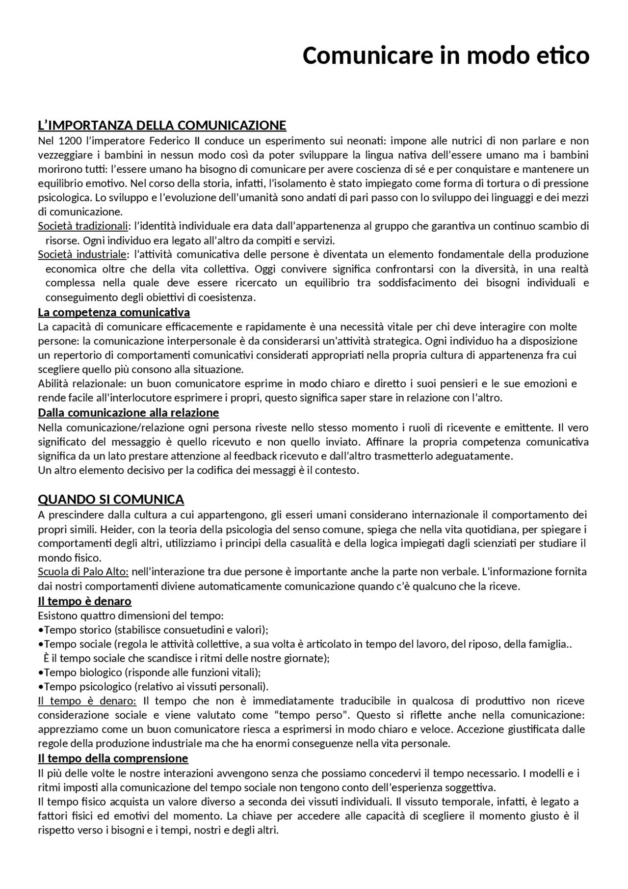 Comunicare In Modo Etico Docsity