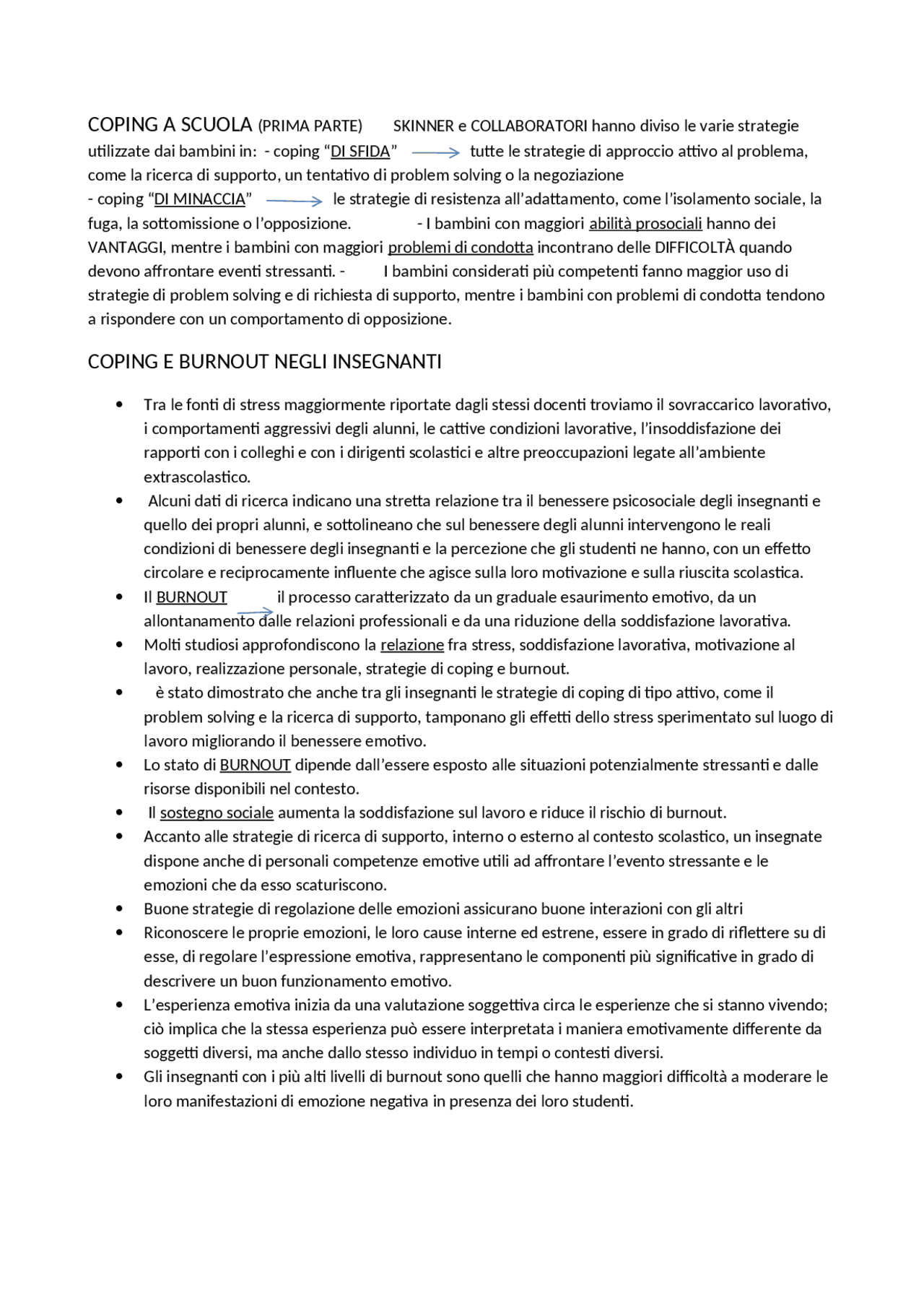 Coping A Scuola E Burnout Docsity