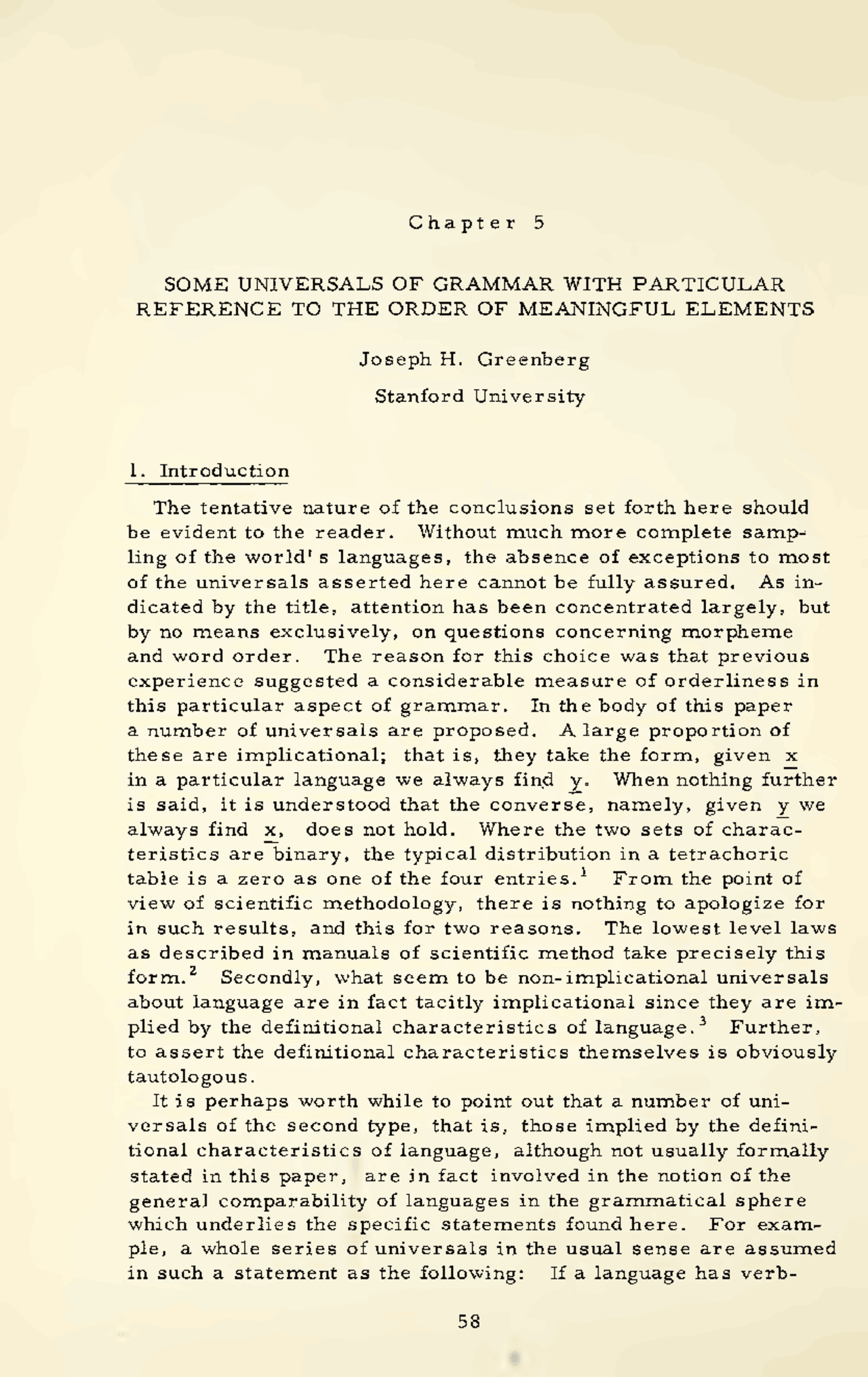 Universals of Language Greenberg - Docsity