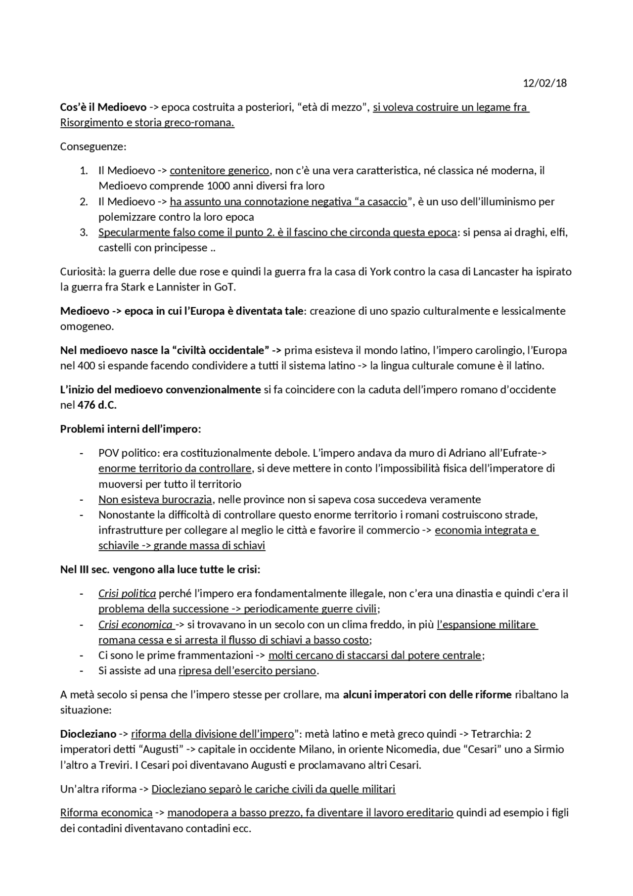 Appunti Di Storia Medievale Unimi Docsity
