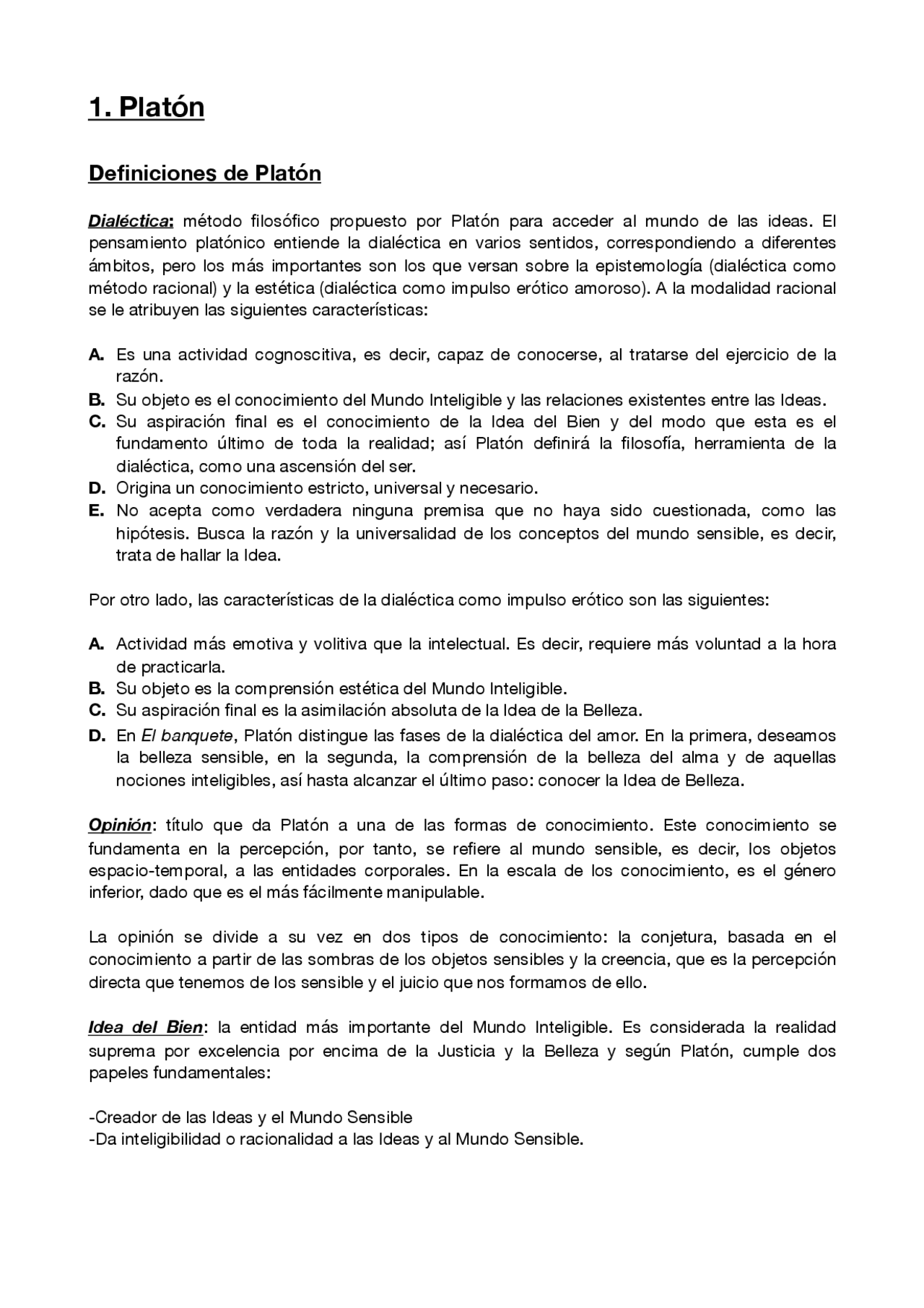 Apuntes De Platón Aristóteles Y Kant Docsity