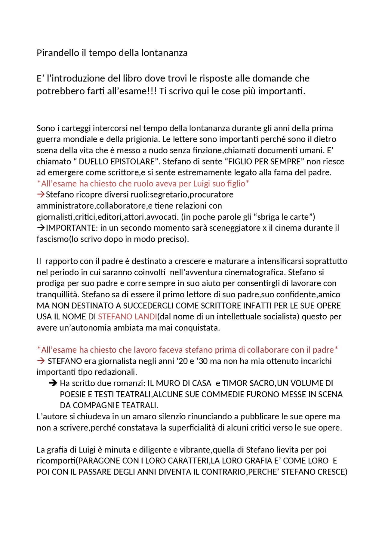 Pirandello Appunti Con Schema Docsity