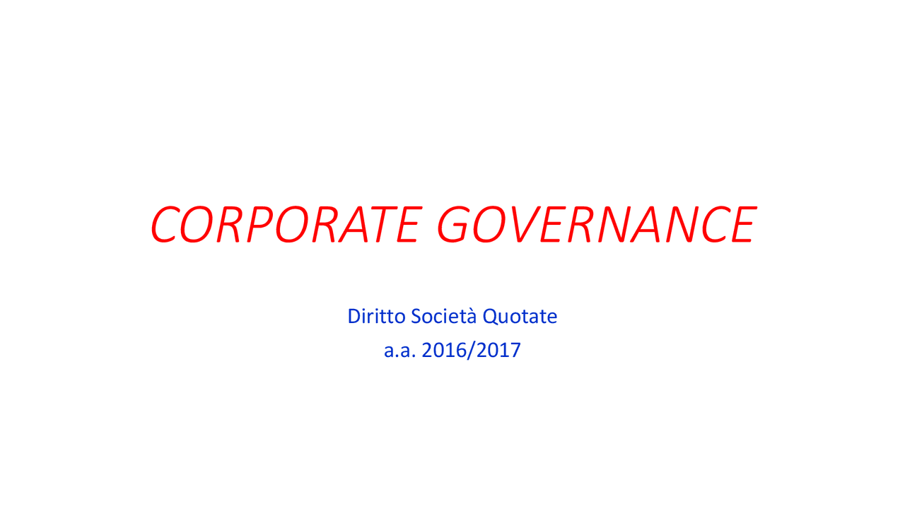 Slide Di Diritto Delle Società Quotate Docsity