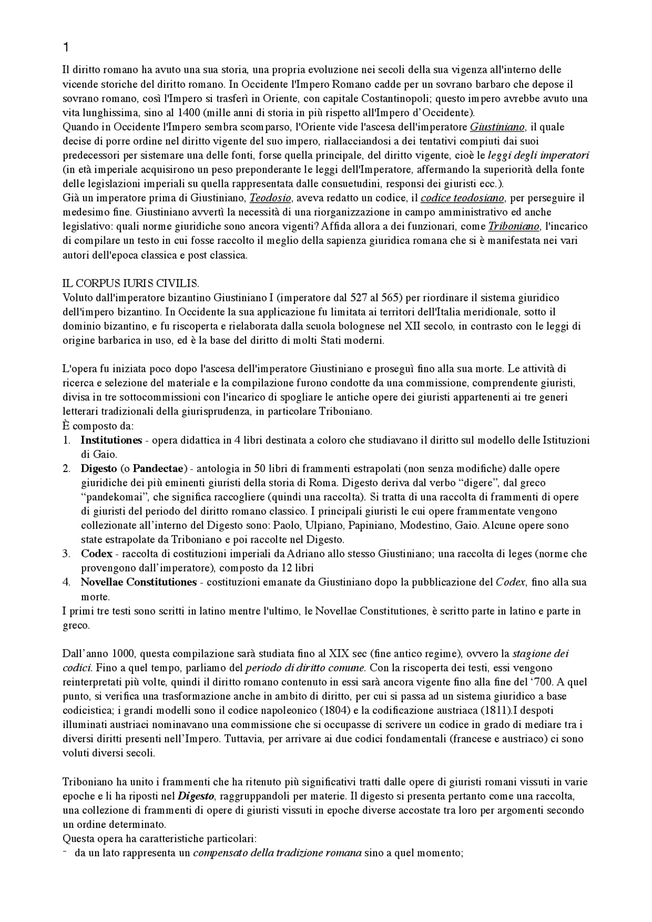 Dispensa Di Storia Della Codificazione Docsity