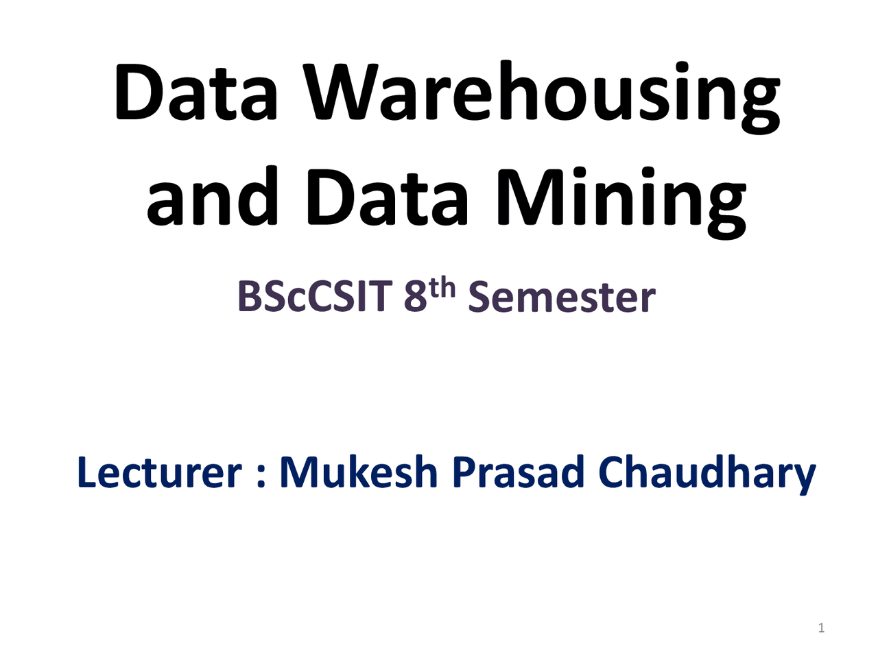 Datamining and DataWarehouse - Docsity