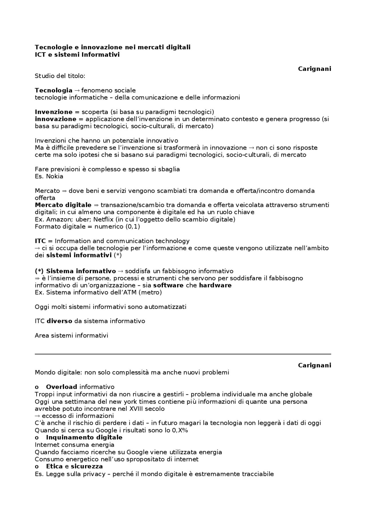 Sistemi Informativi E Trend Digitali Docsity