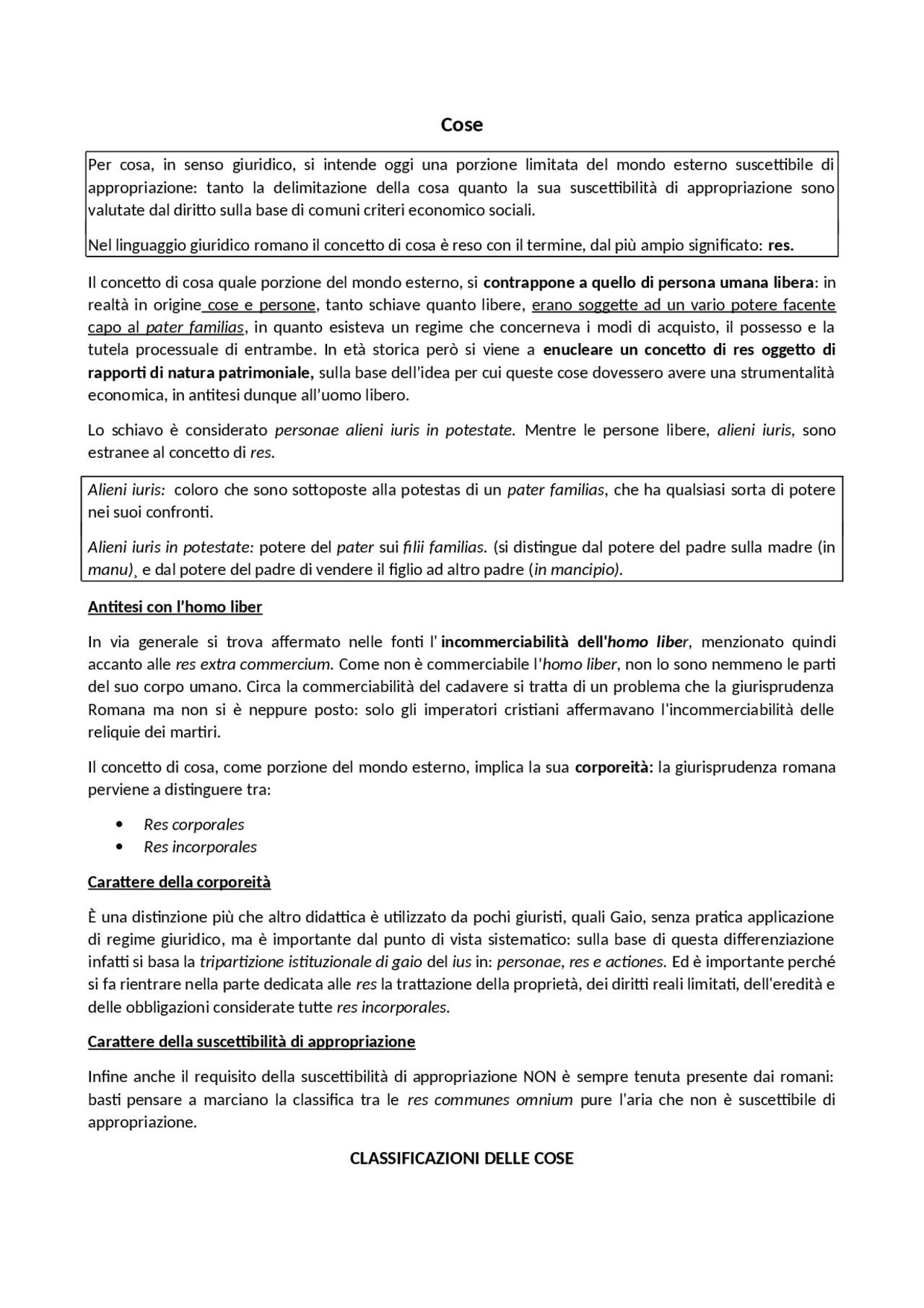 Cose Diritto Romano Burdese Docsity
