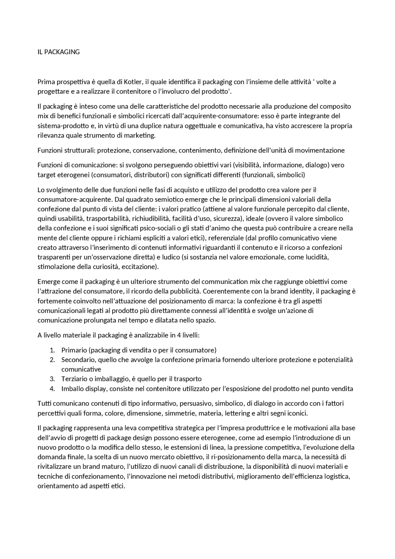 Il Packaging Appunti Appunti Di Sociologia Dei Media Docsity