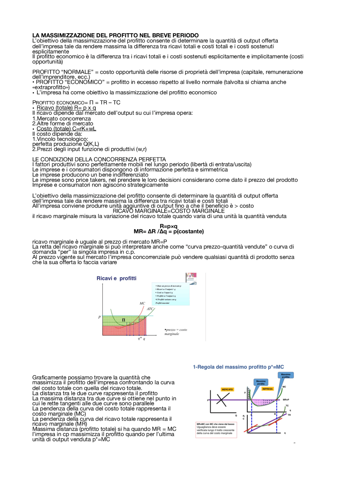 Concorrenza Perfetta Docsity