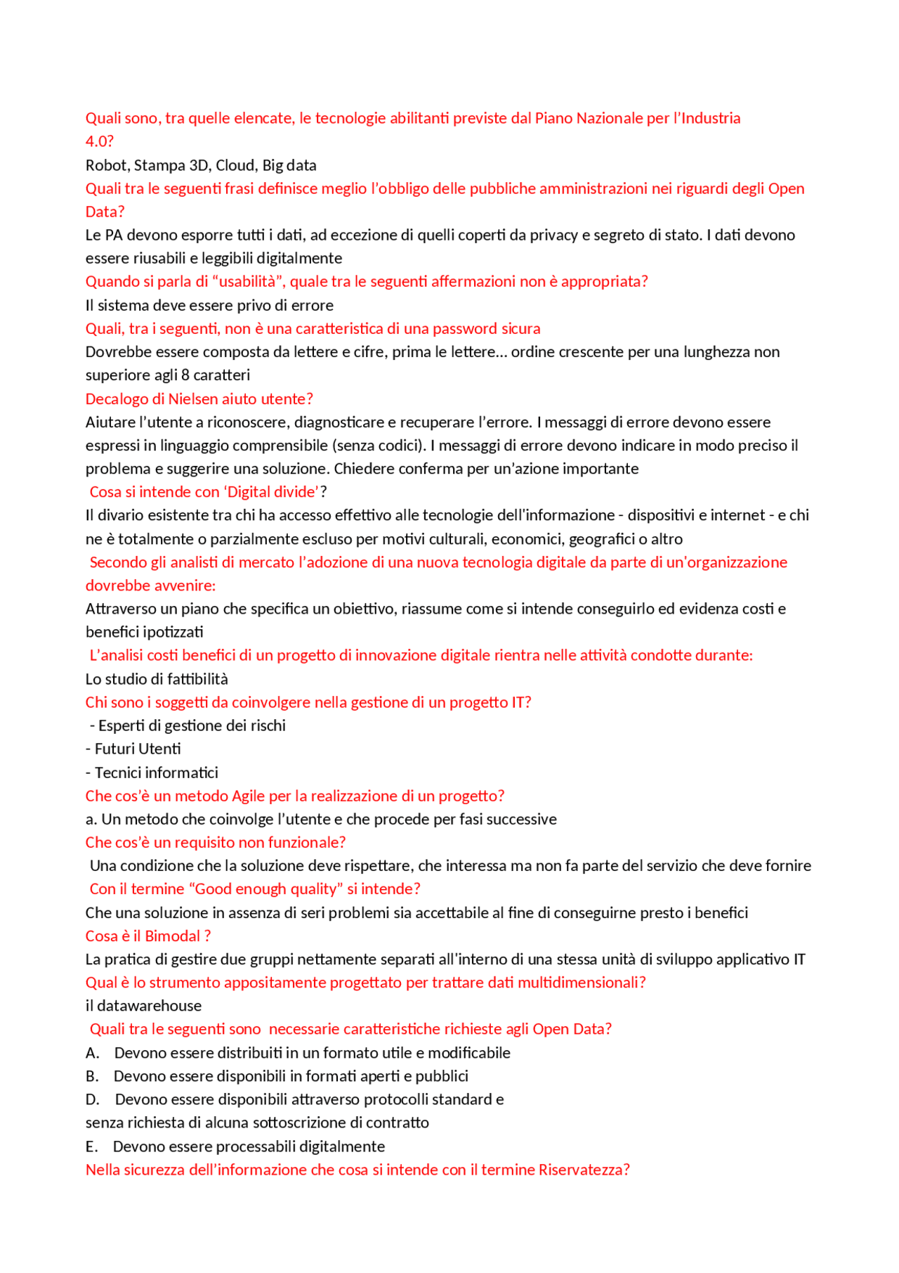 Domande Esame Informatica Ejob Docsity