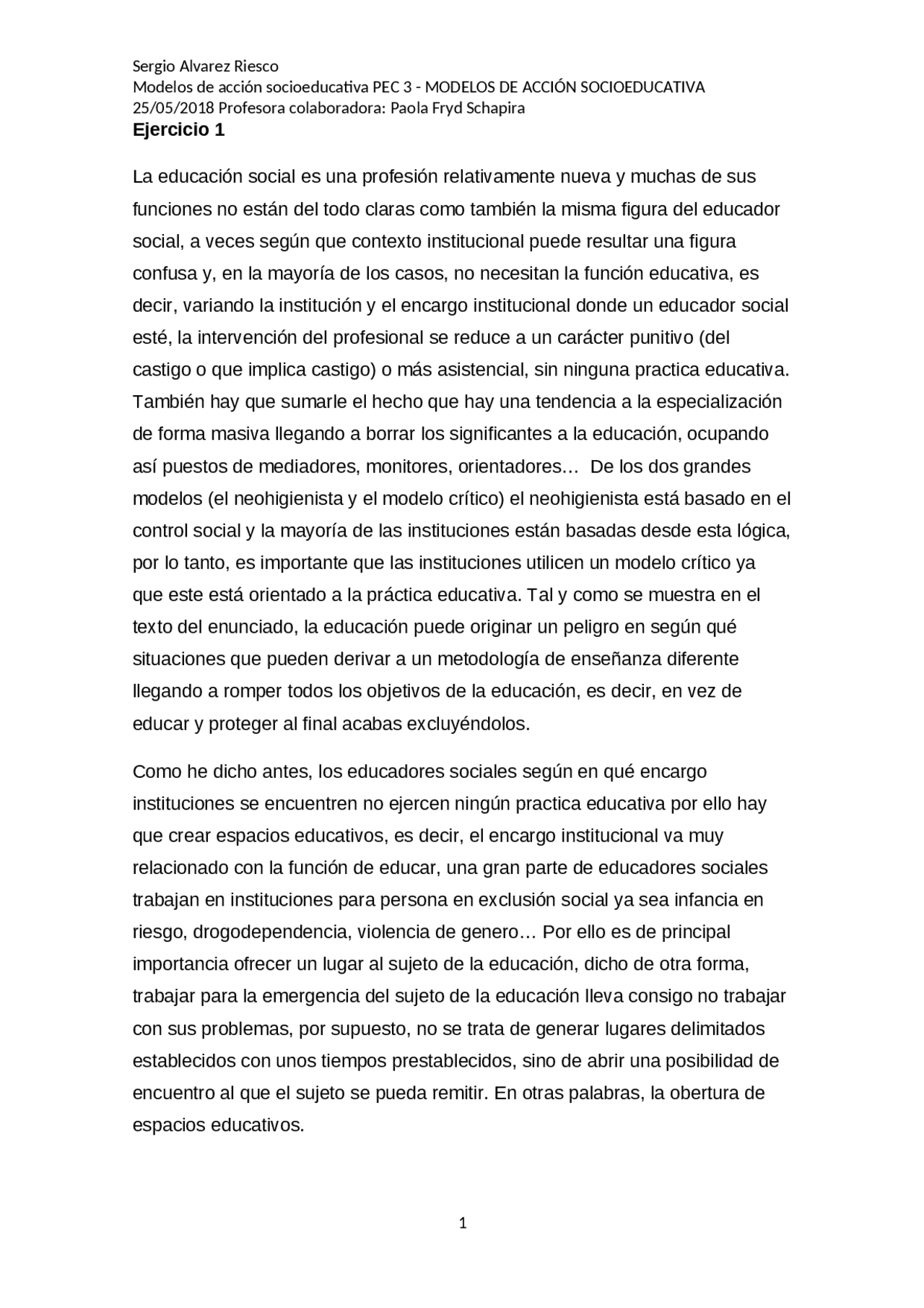 Modelo De Accion Socioeducativa Docsity