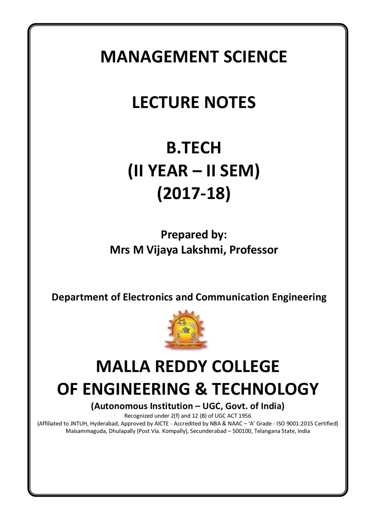 Management Sciencebsa Docsity