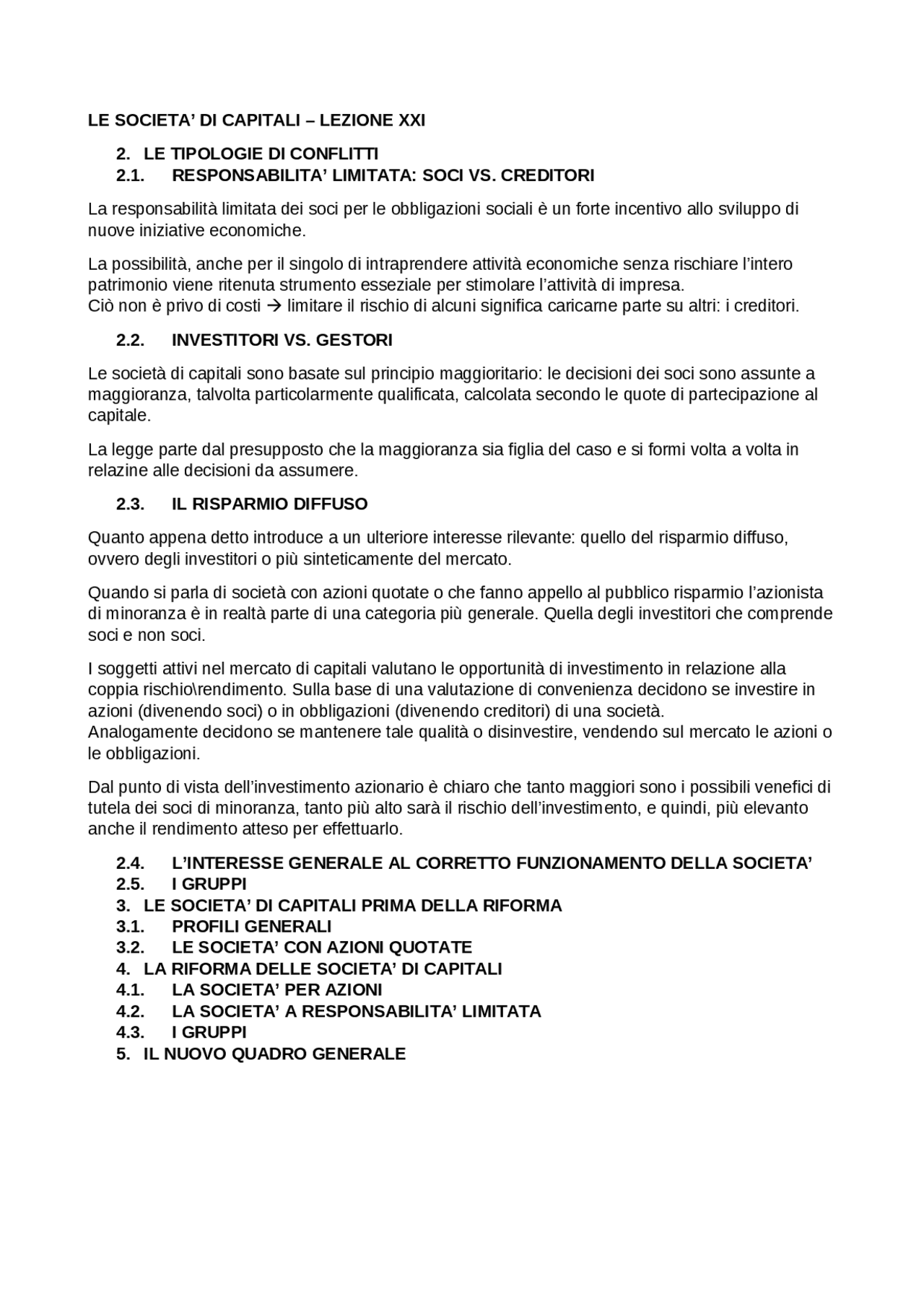 Schema Sulle Società Docsity
