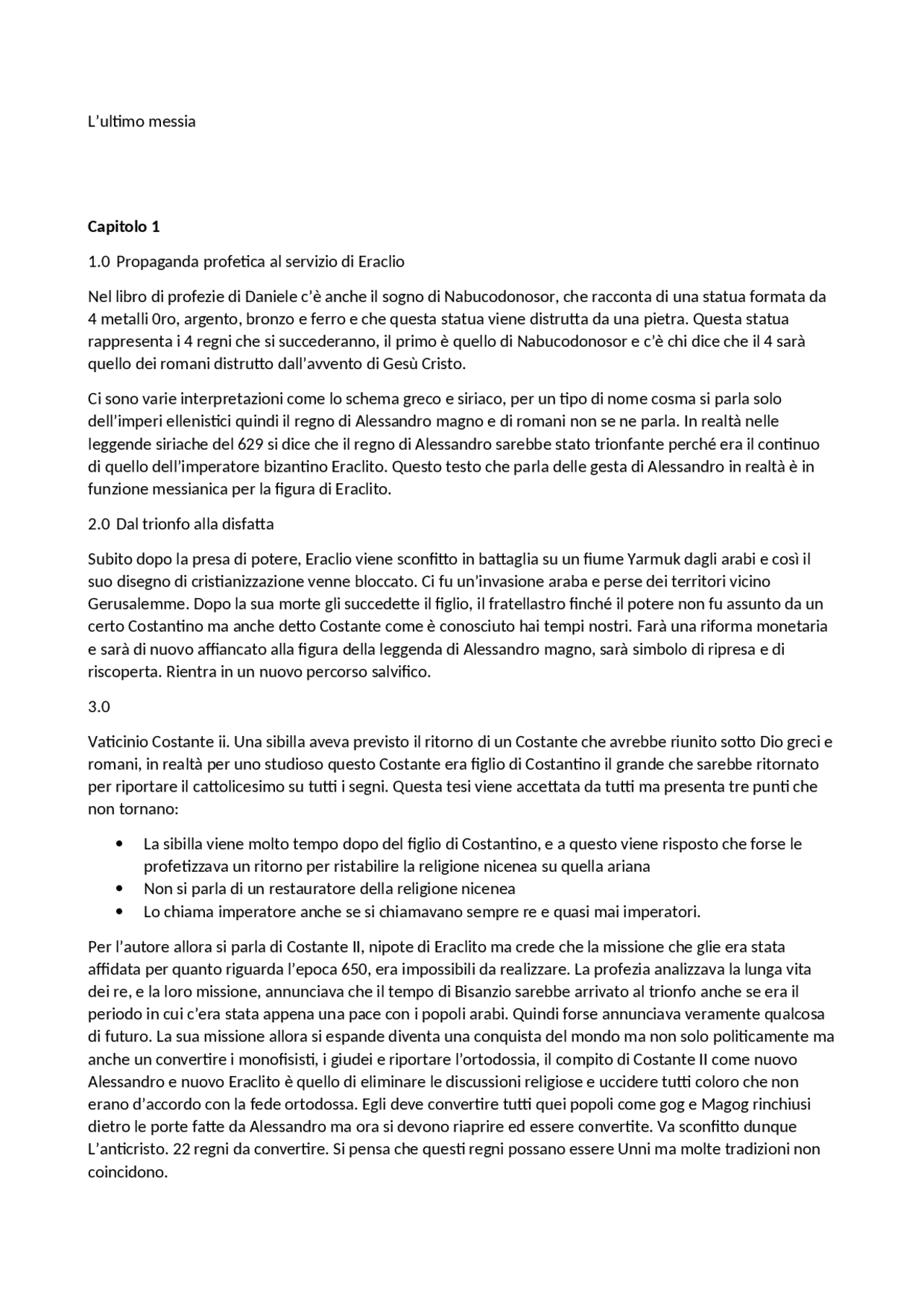 Lultimo Messia Riassunto Completo Docsity