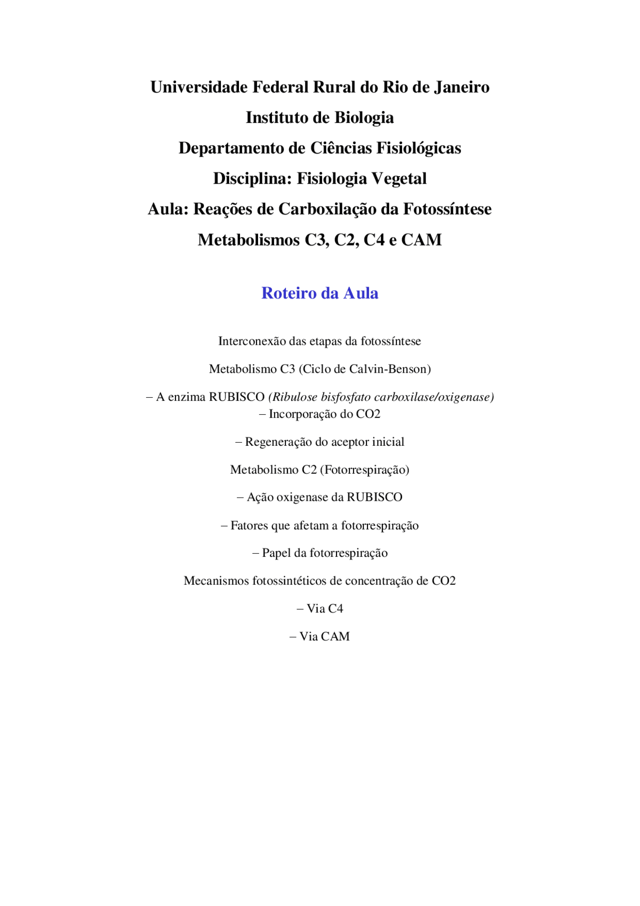 Fisiologia vegetal - ufrrj | Slides Fisiologia vegetal - Docsity