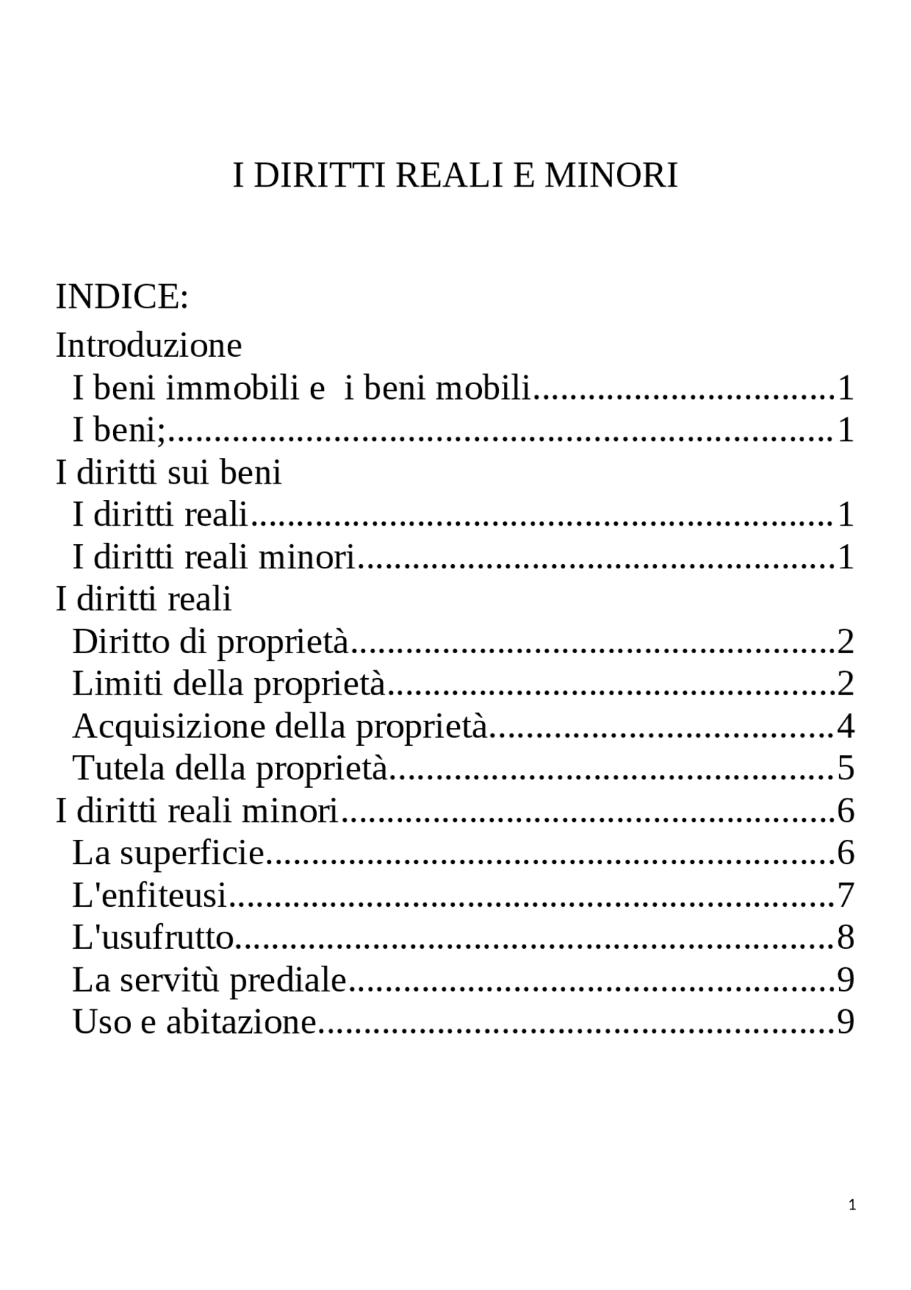 Tesina I Diritti Reali E Minori Docsity